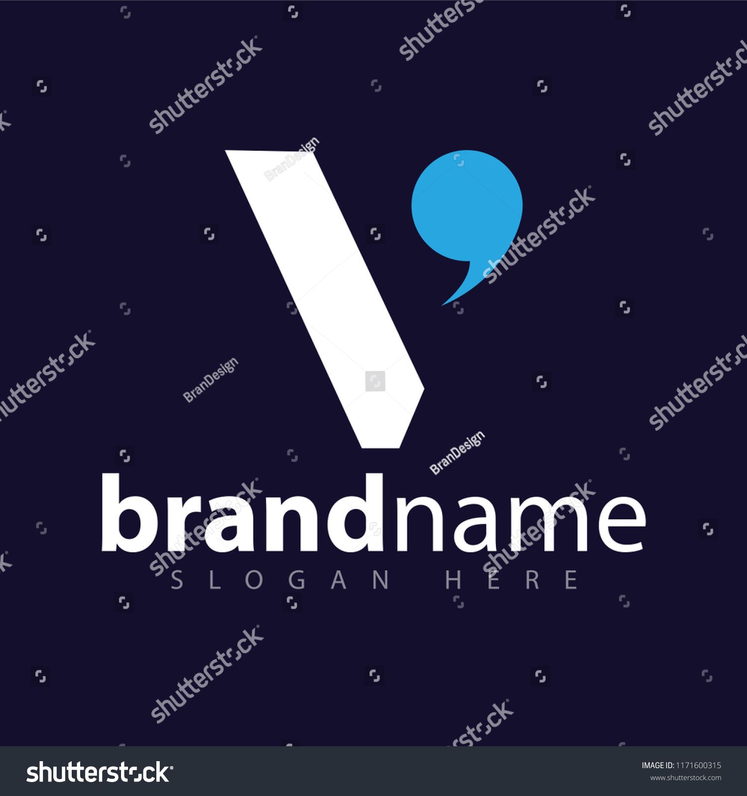V Letter Talk Logo Vector Stock Stock Vector (Royalty Free) 1171600315