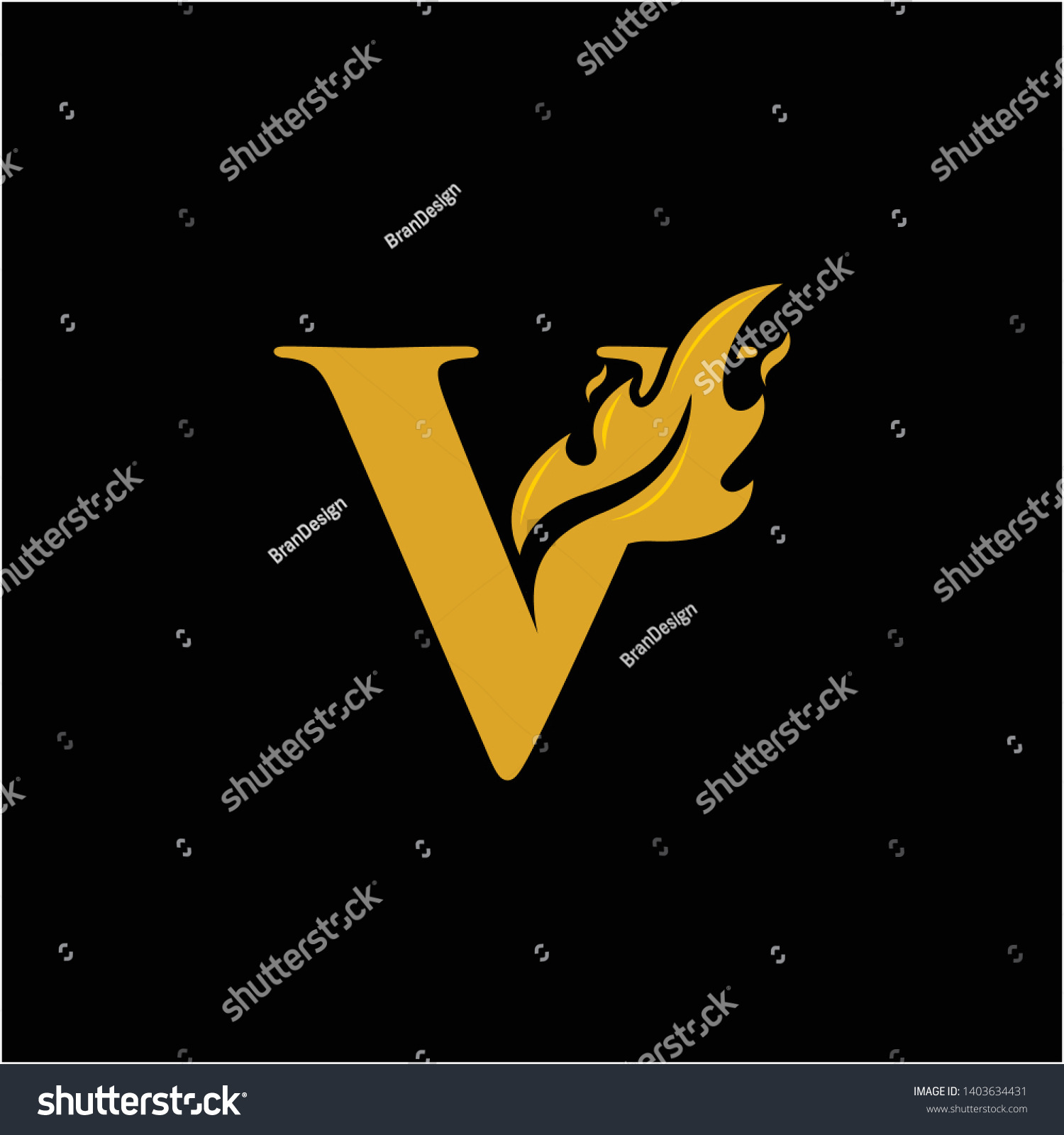 V Letter Flame Fire Logo Vector Stock Vector (Royalty Free) 1403634431 ...