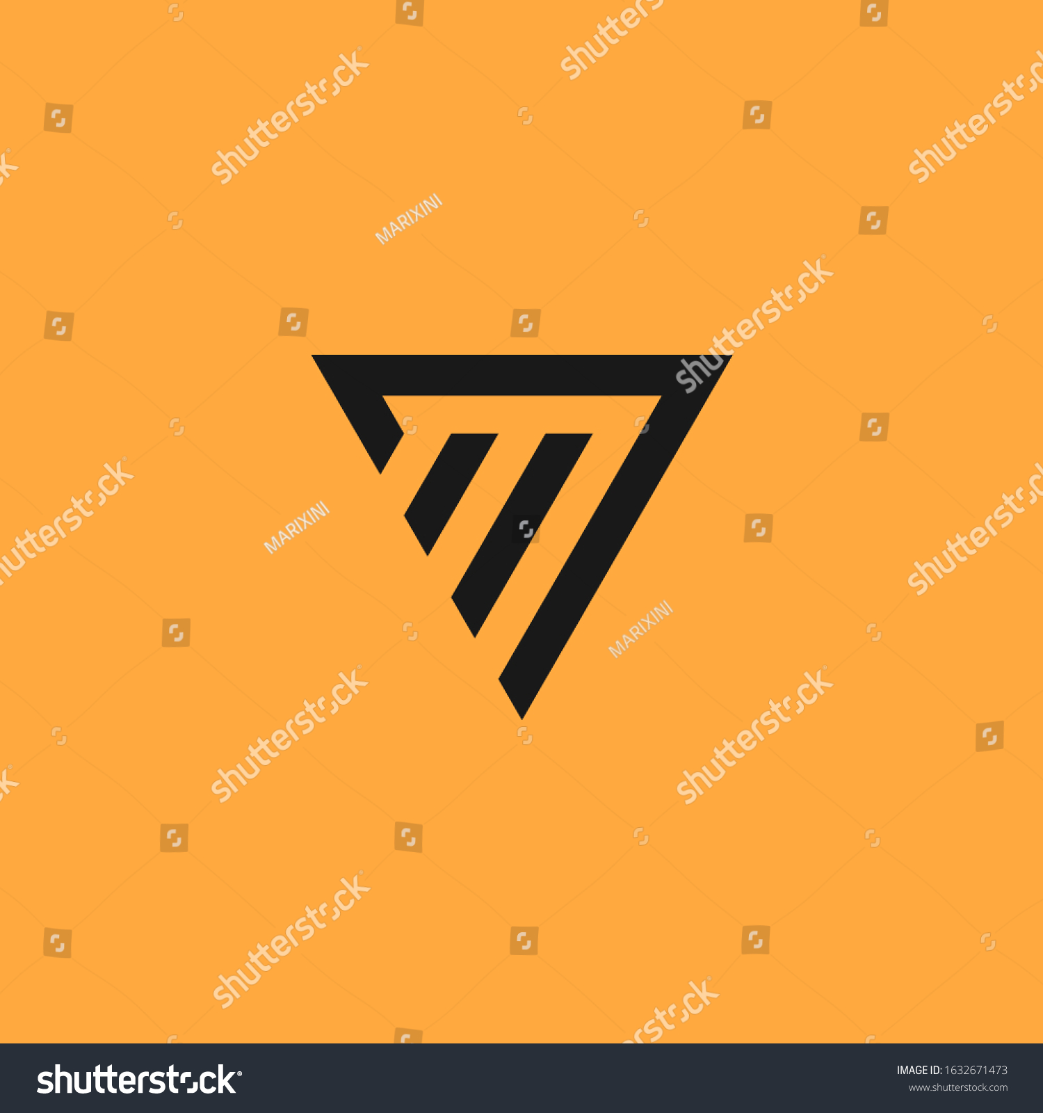 V M Monogram Triangle Logo Stock Vector (Royalty Free) 1632671473