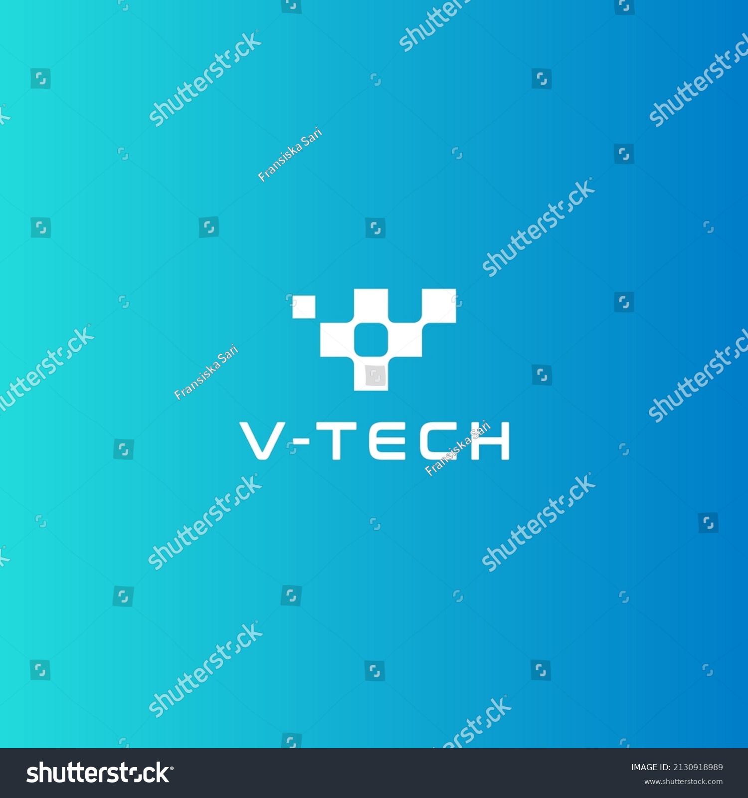 V Pixel Technology Logo Design Stock Vector (Royalty Free) 2130918989 ...
