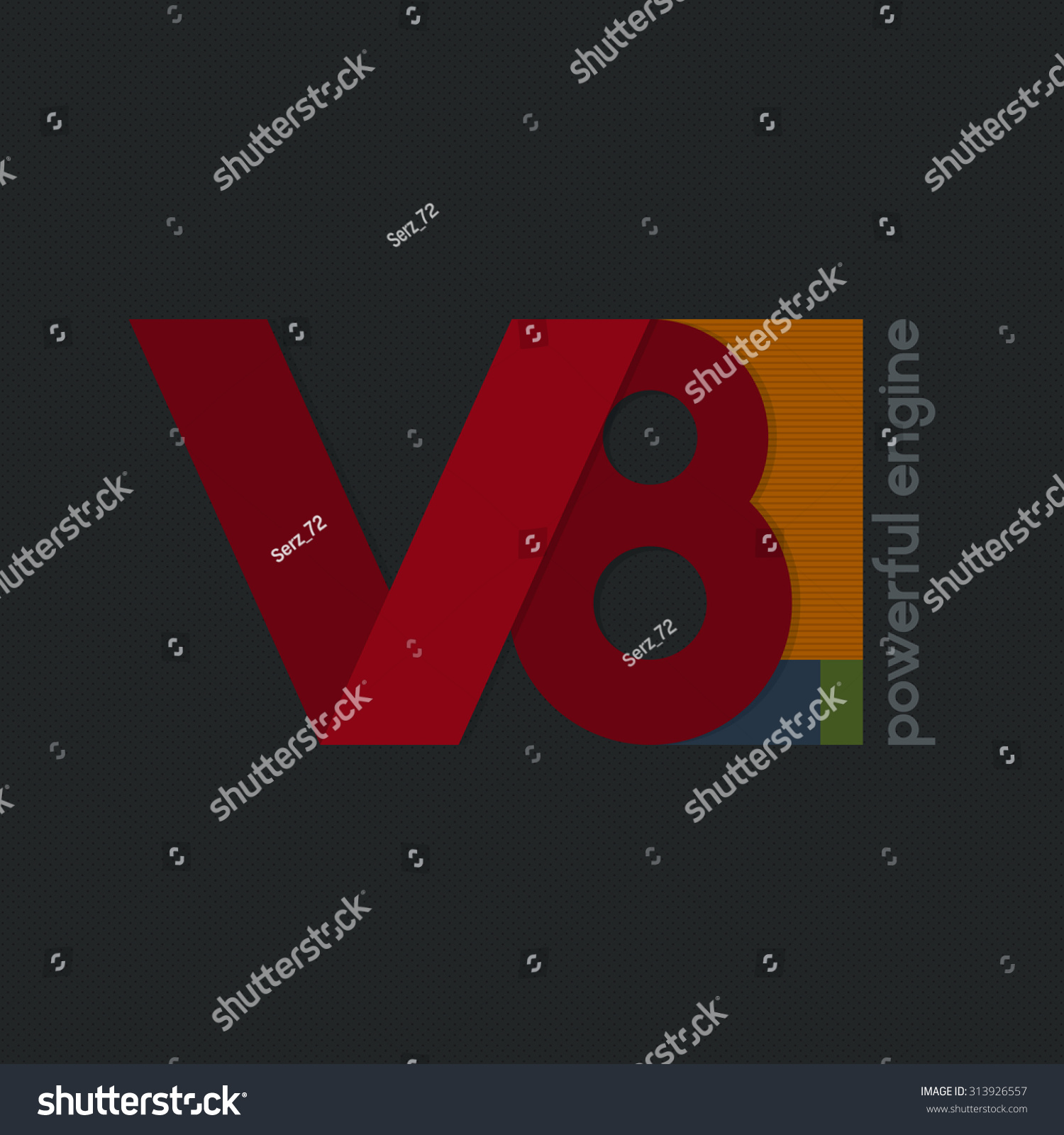 V8 Powerfull Engine Emblem V8 Vector Stock Vector (Royalty Free ...