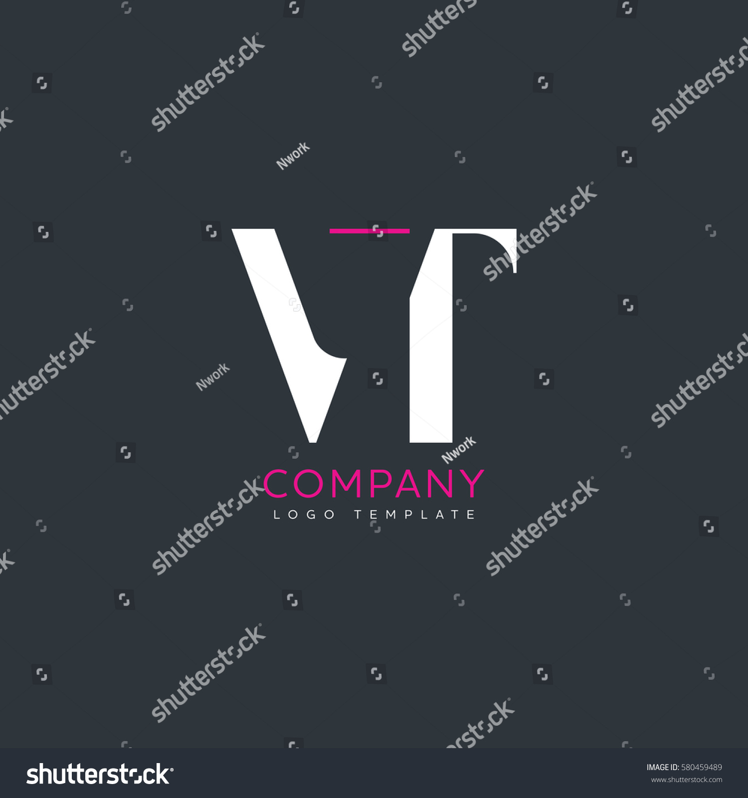 V T Letter Logo Design Stock Vector (Royalty Free) 580459489