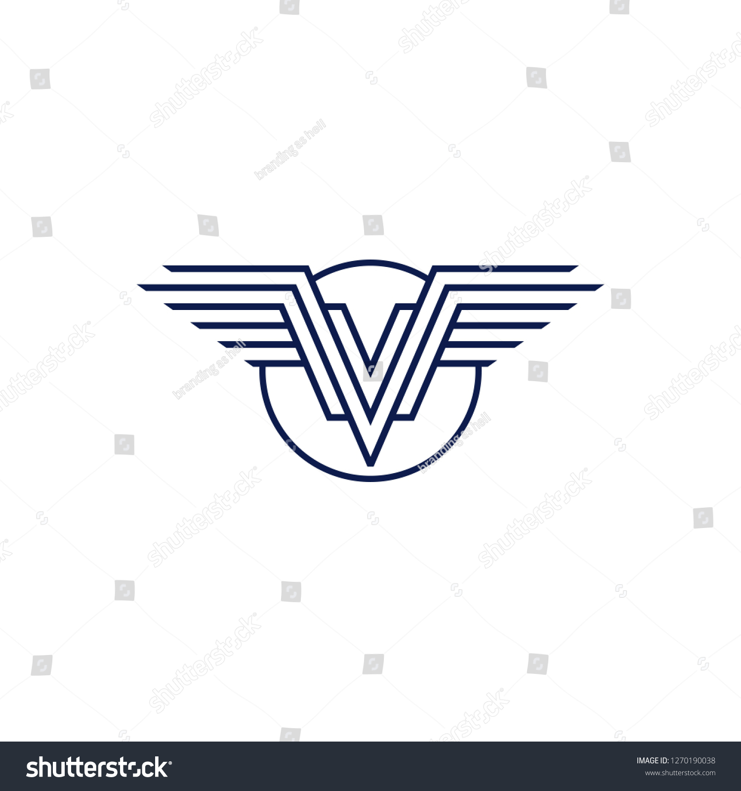 V Wings Logo Vector Emblem Stock Vector (Royalty Free) 1270190038