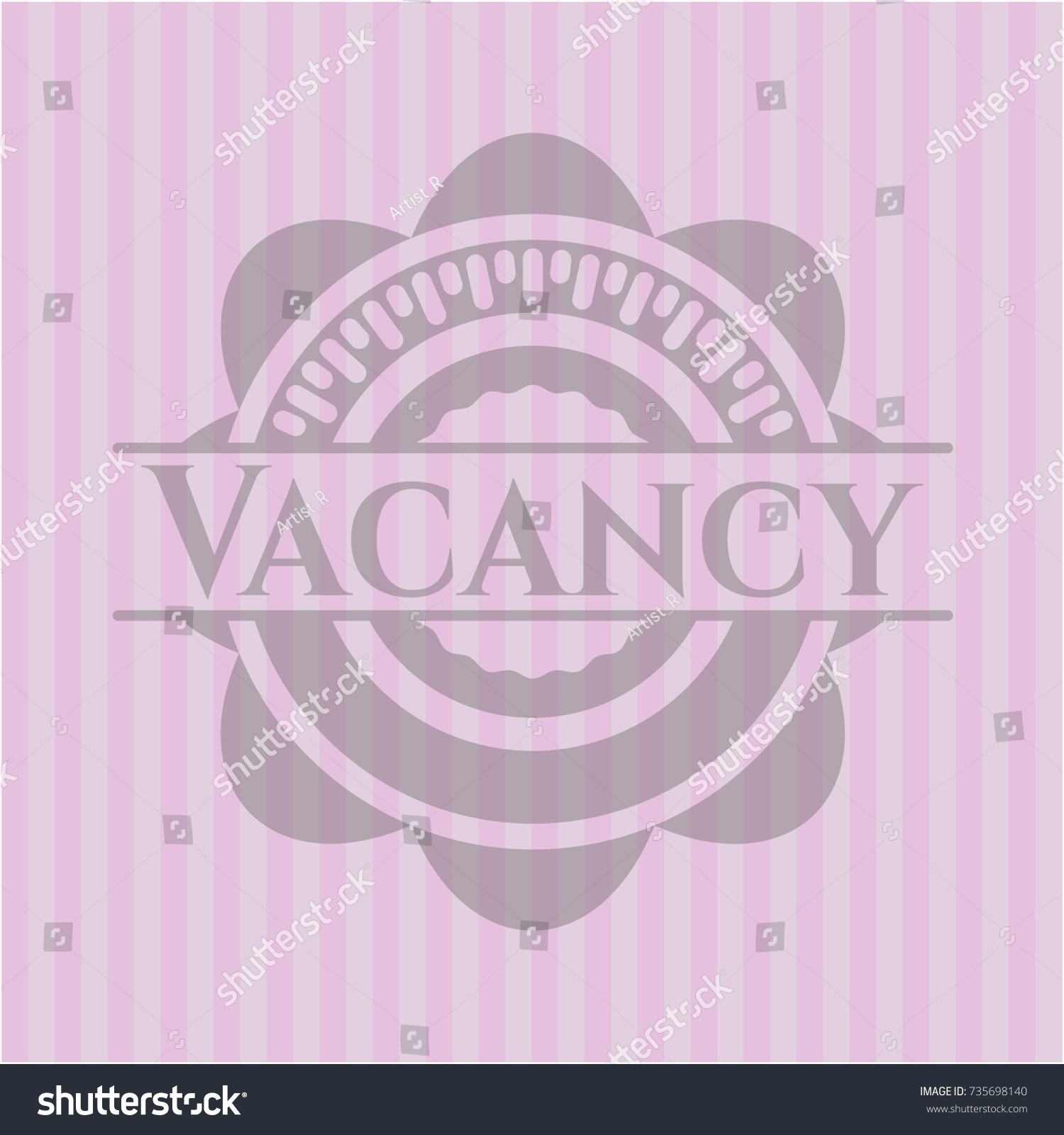 Vacancy Badge Pink Background: vector de stock (libre de regalías ...