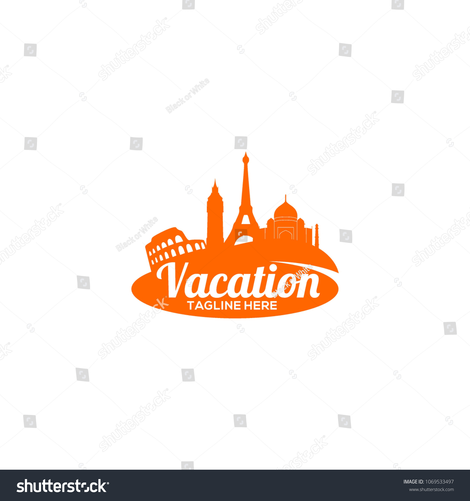 Vacation Logo Design Stock Vector (Royalty Free) 1069533497