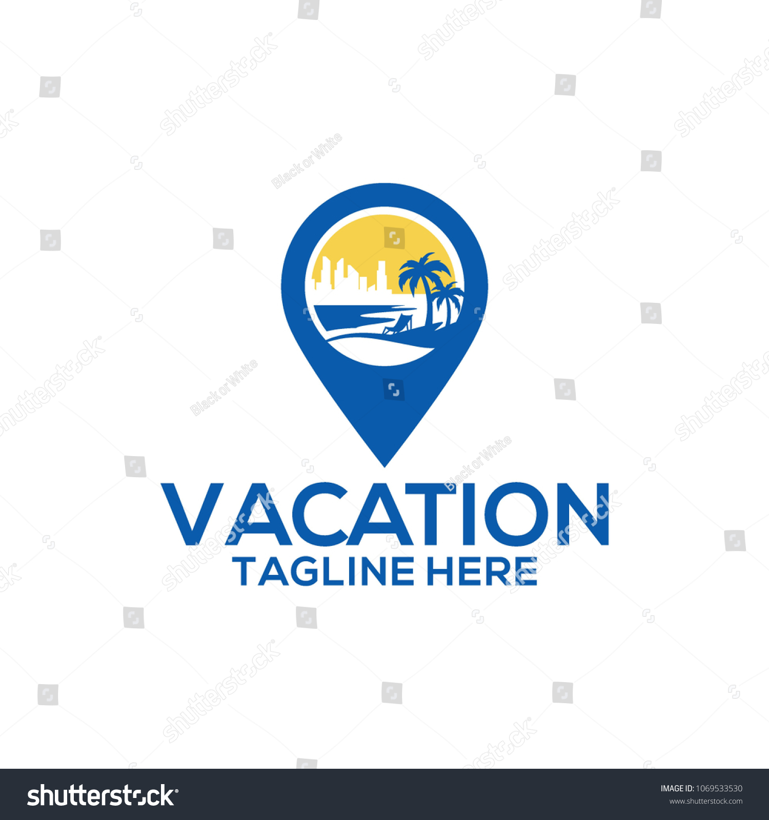 Vacation Logo Design Stock Vector (Royalty Free) 1069533530
