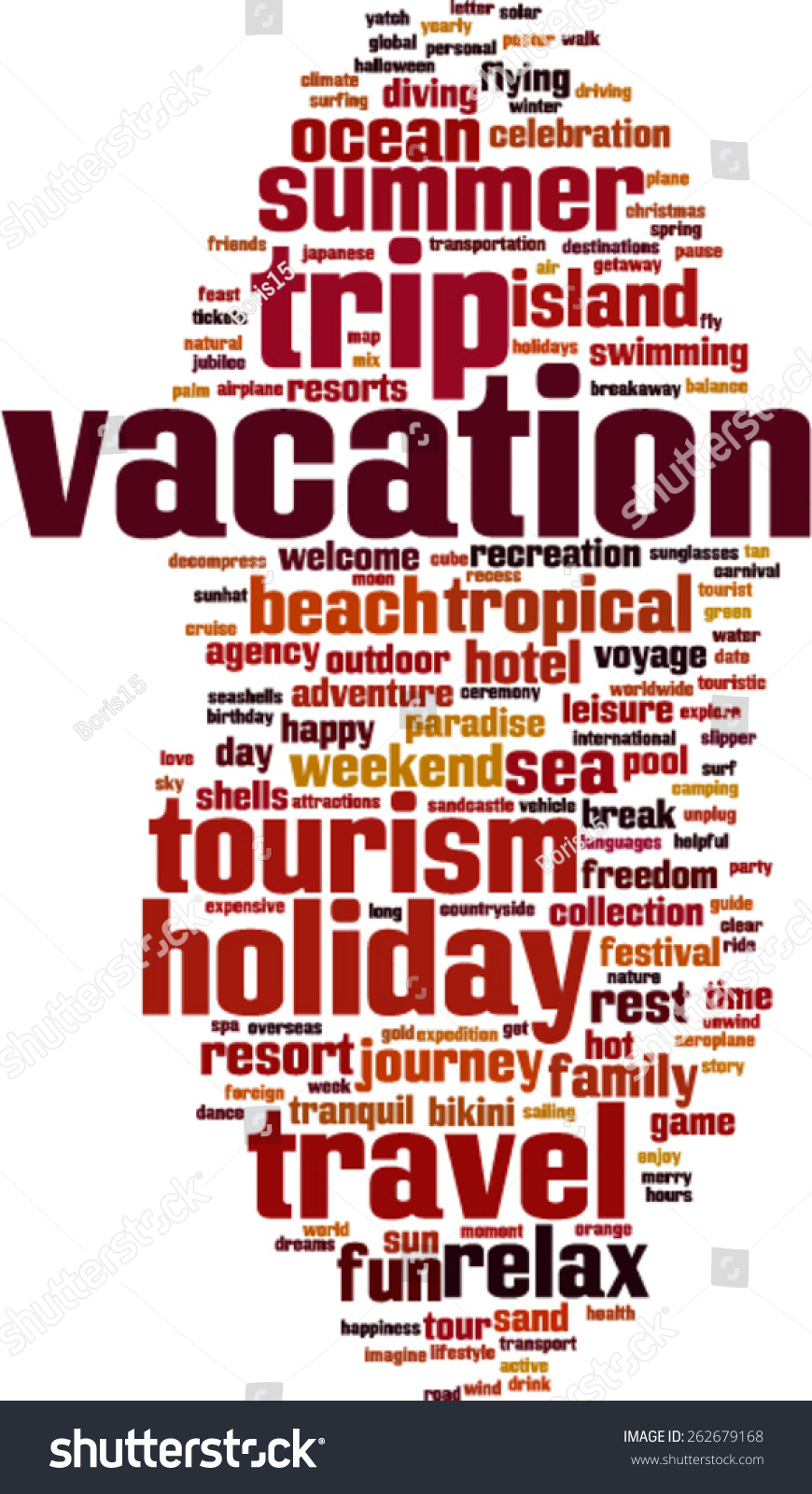 Vacation Word Cloud Concept Vector Illustration Stock Vector (Royalty ...