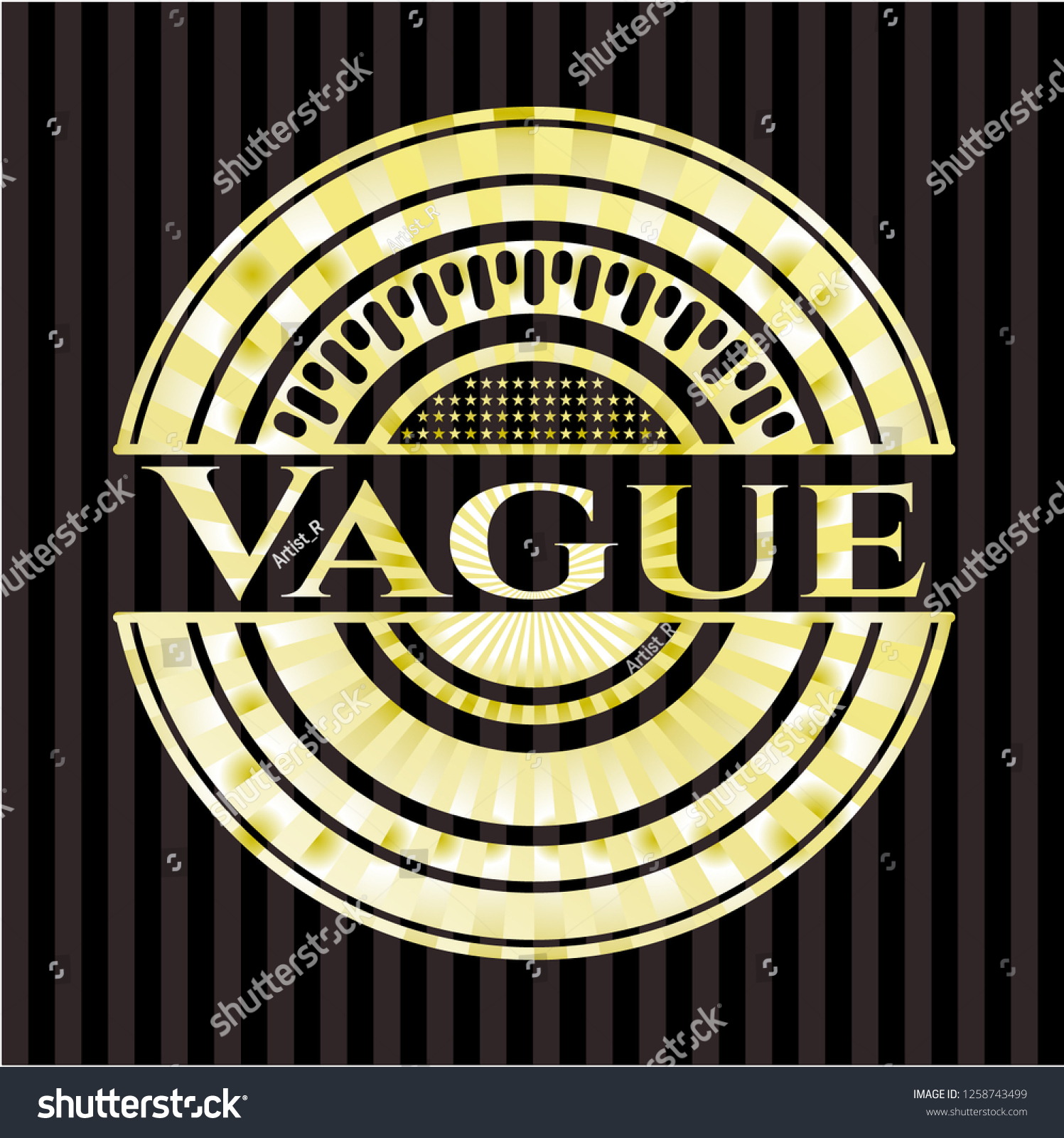 Vague Gold Emblem Stock Vector (Royalty Free) 1258743499 | Shutterstock