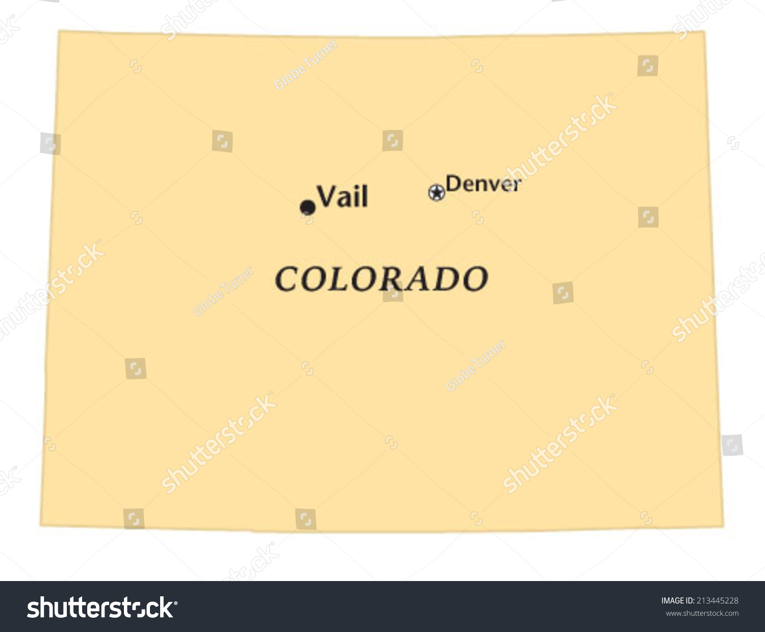 Vail Colorado Locate Map Stock Vector (Royalty Free) 213445228