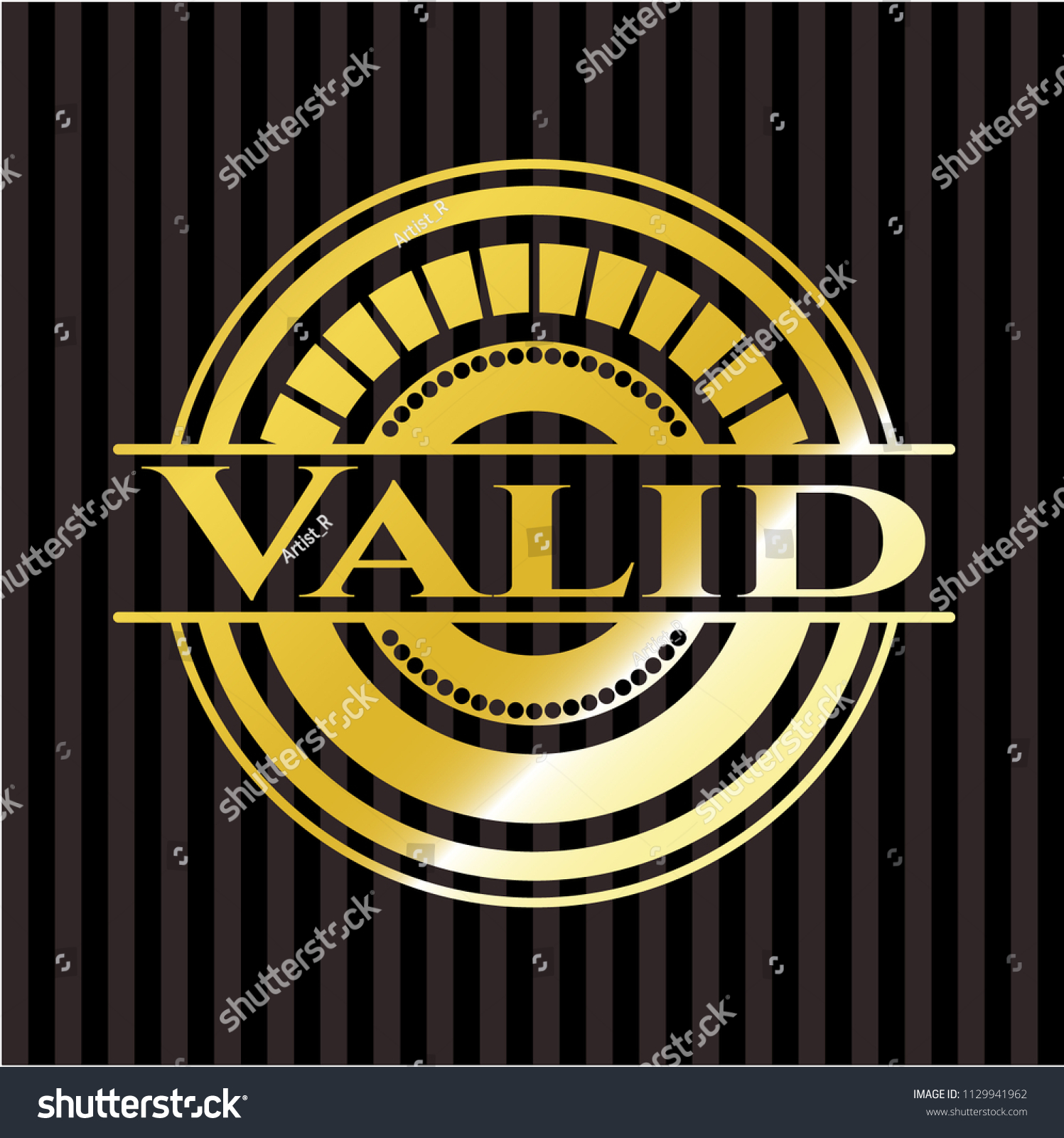 Valid Golden Badge Stock Vector (Royalty Free) 1129941962 | Shutterstock