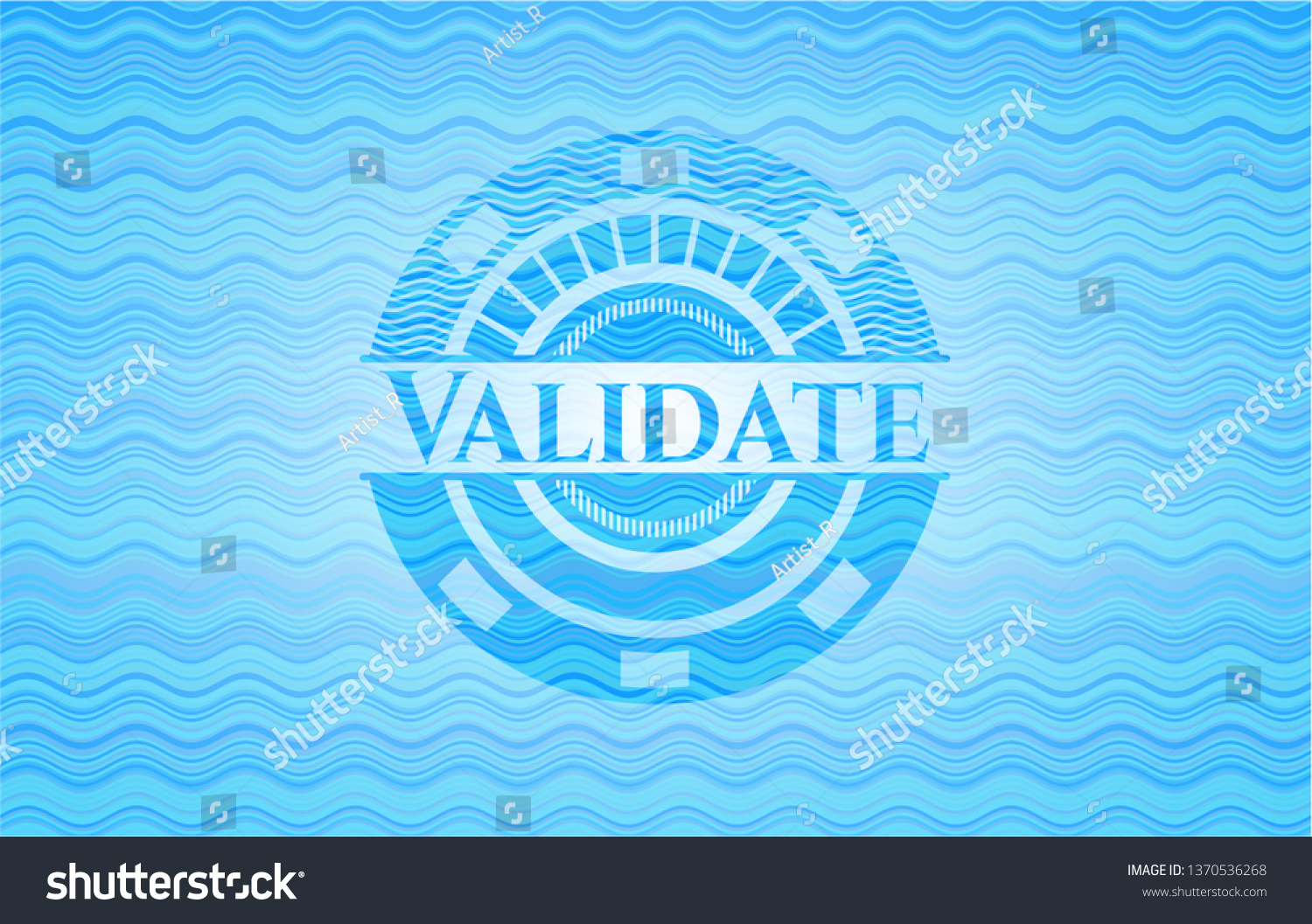 Validate Sky Blue Water Badge Background Stock Vector (Royalty Free ...