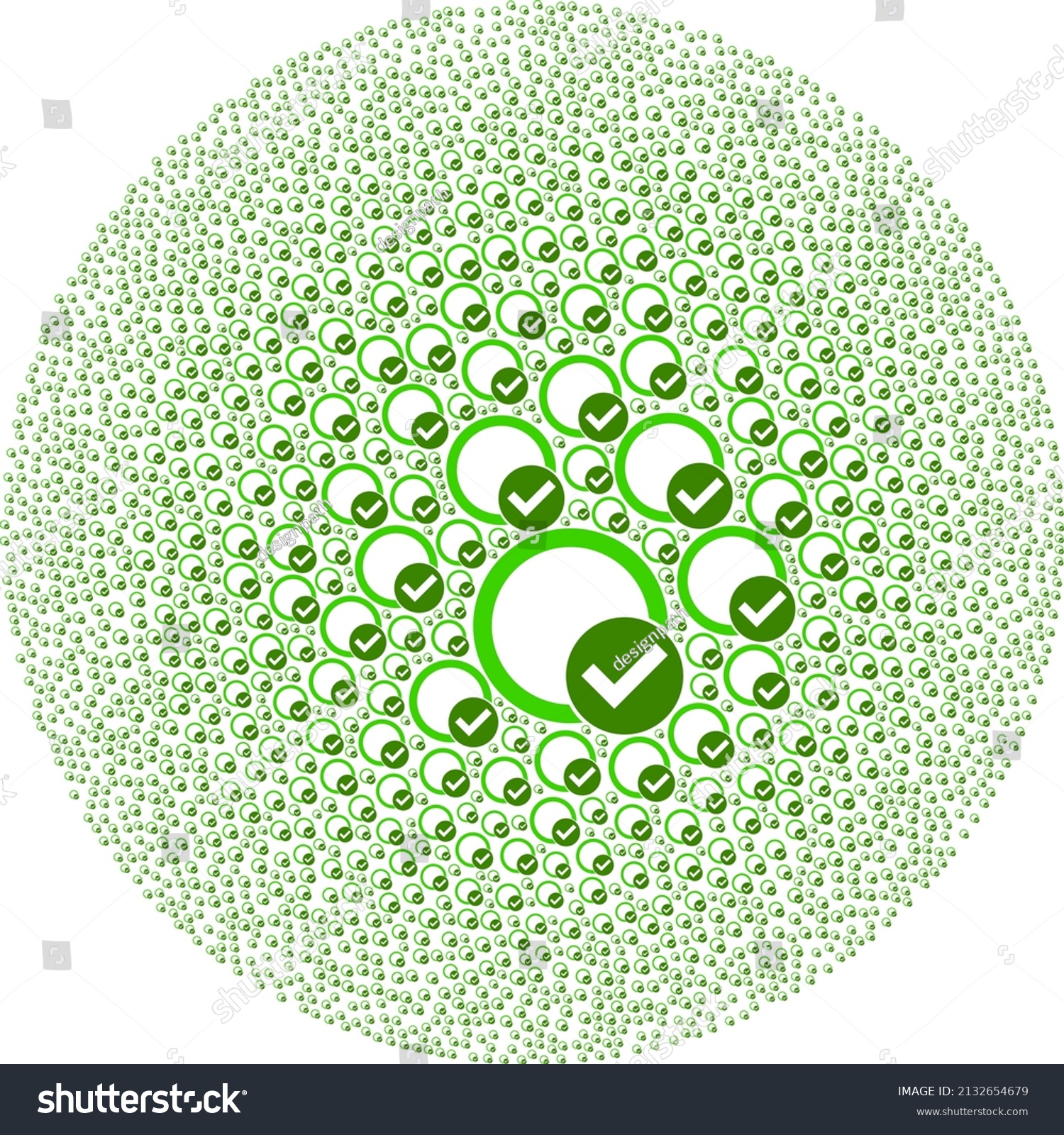 Validation Circle Elements Grouped Into Globe Stock Vector (Royalty ...