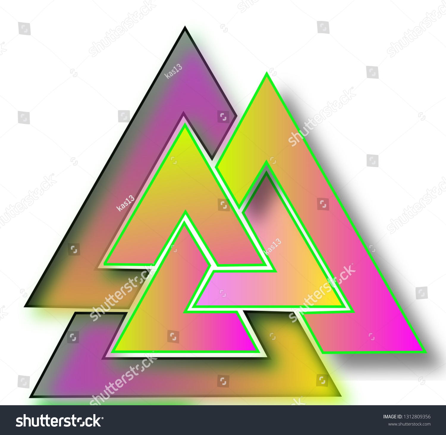 Valknut Logo Ornaments Stock Vector (Royalty Free) 1312809356