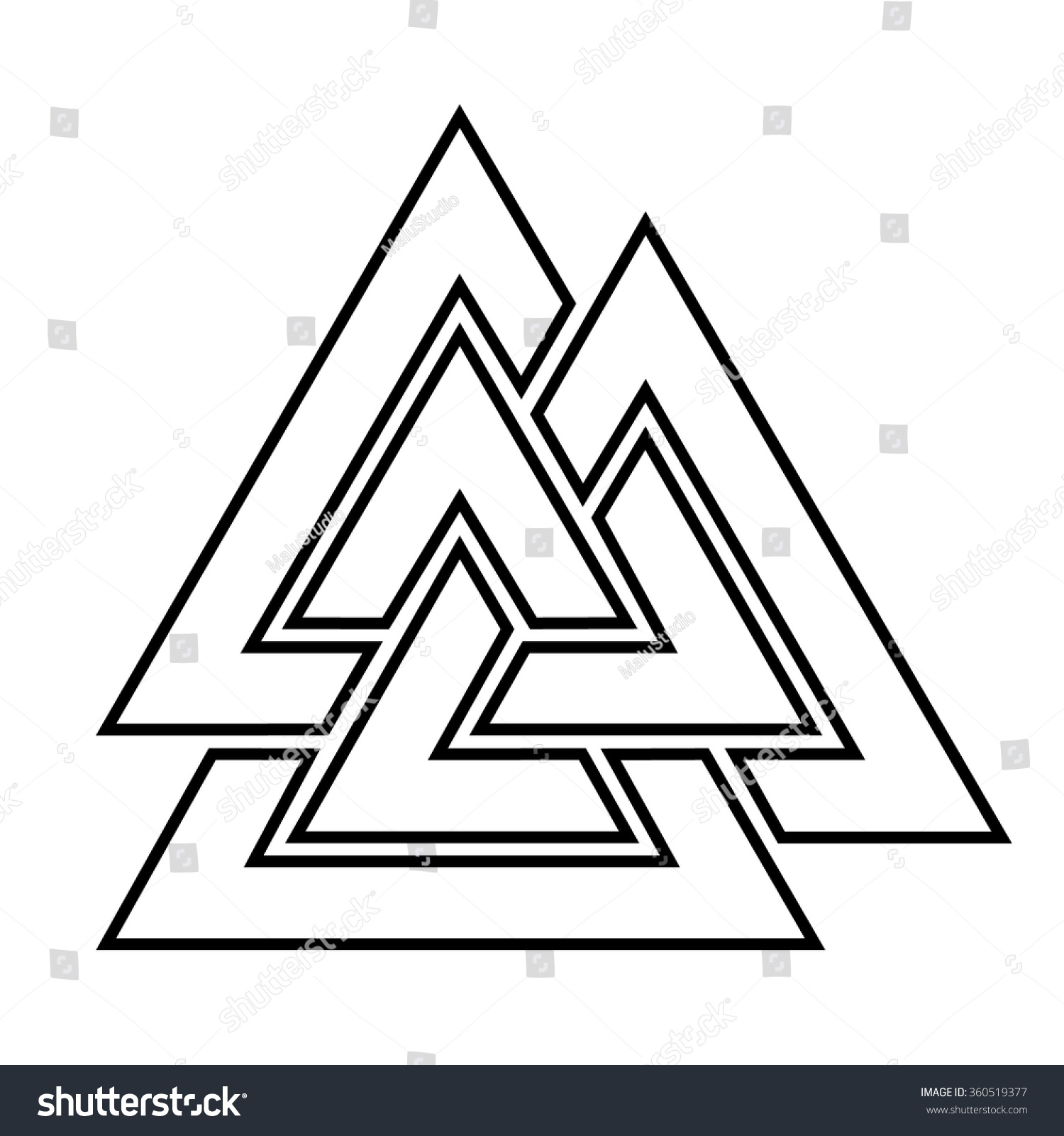 Valknut Outline Symbol Vector Illustration Stock Vector (Royalty Free ...