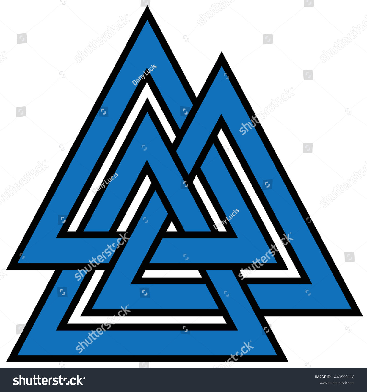 Valknut Symbol Logo Blue Colored Stock Vector (Royalty Free) 1440599108