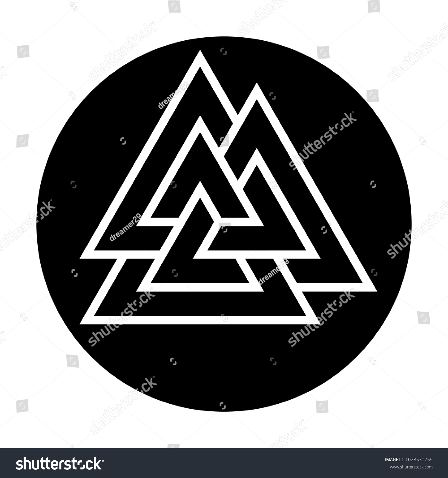 Valknut Three Triangles Ancient Germanic Symbol: เวกเตอร์สต็อก (ปลอดค่า ...