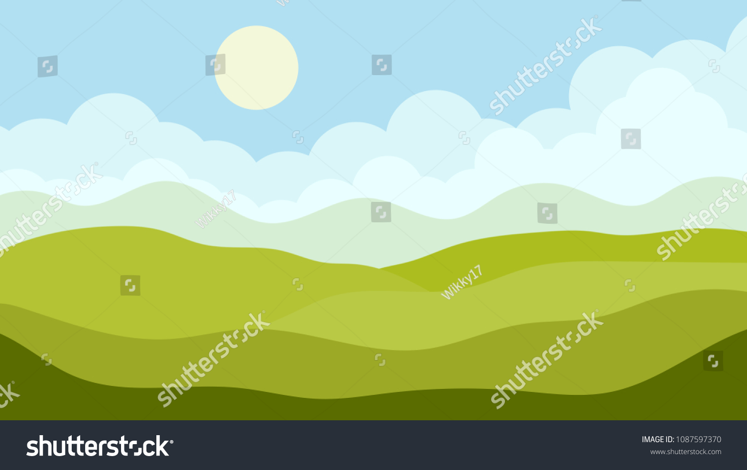 Valley Landscape Vector Illustration Stock Vector (Royalty Free ...