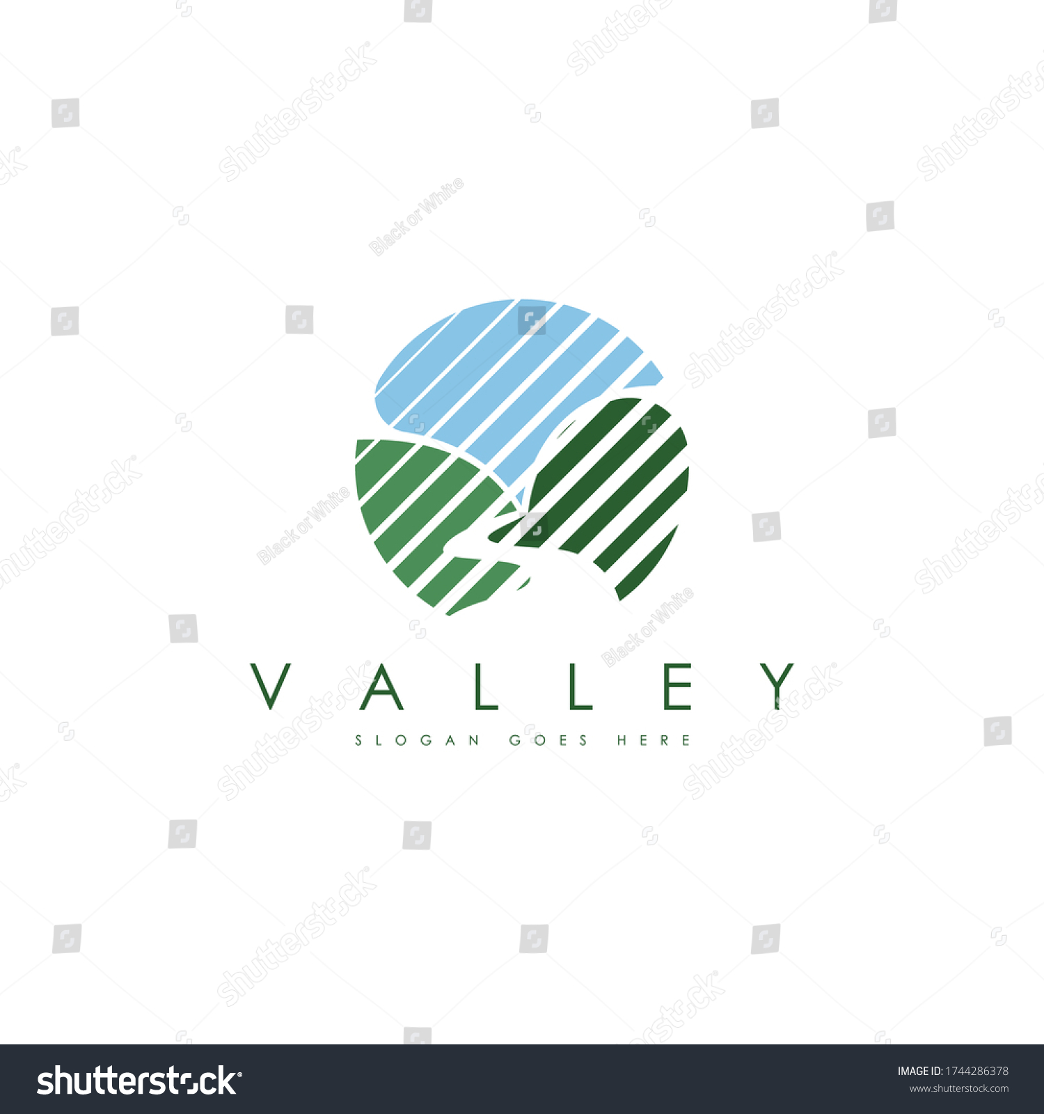 Valley Logo Concept Vector Mountain Valley Stock Vector (Royalty Free ...