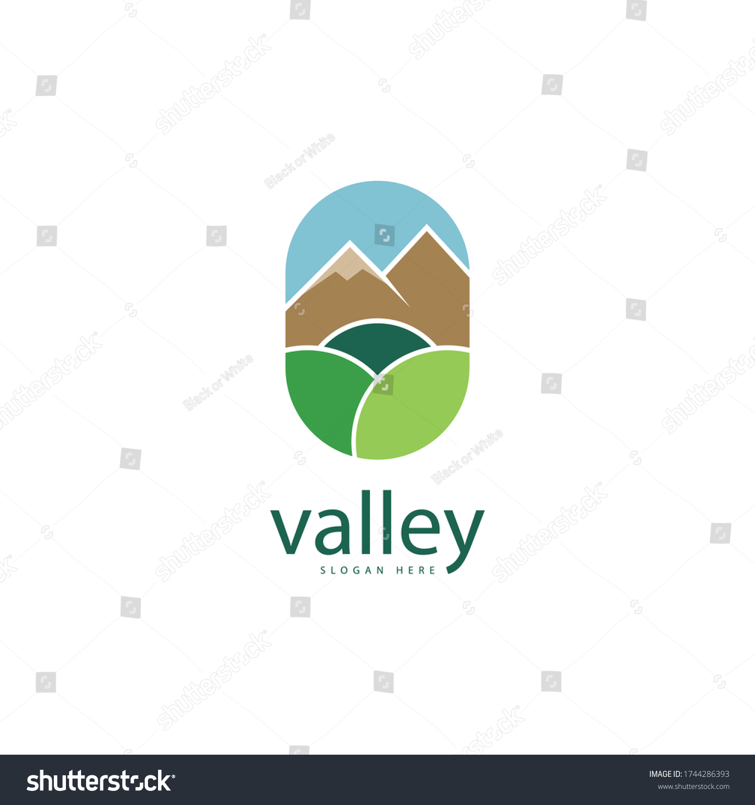 Valley Logo Concept Vector Mountain Valley: เวกเตอร์สต็อก (ปลอดค่า ...