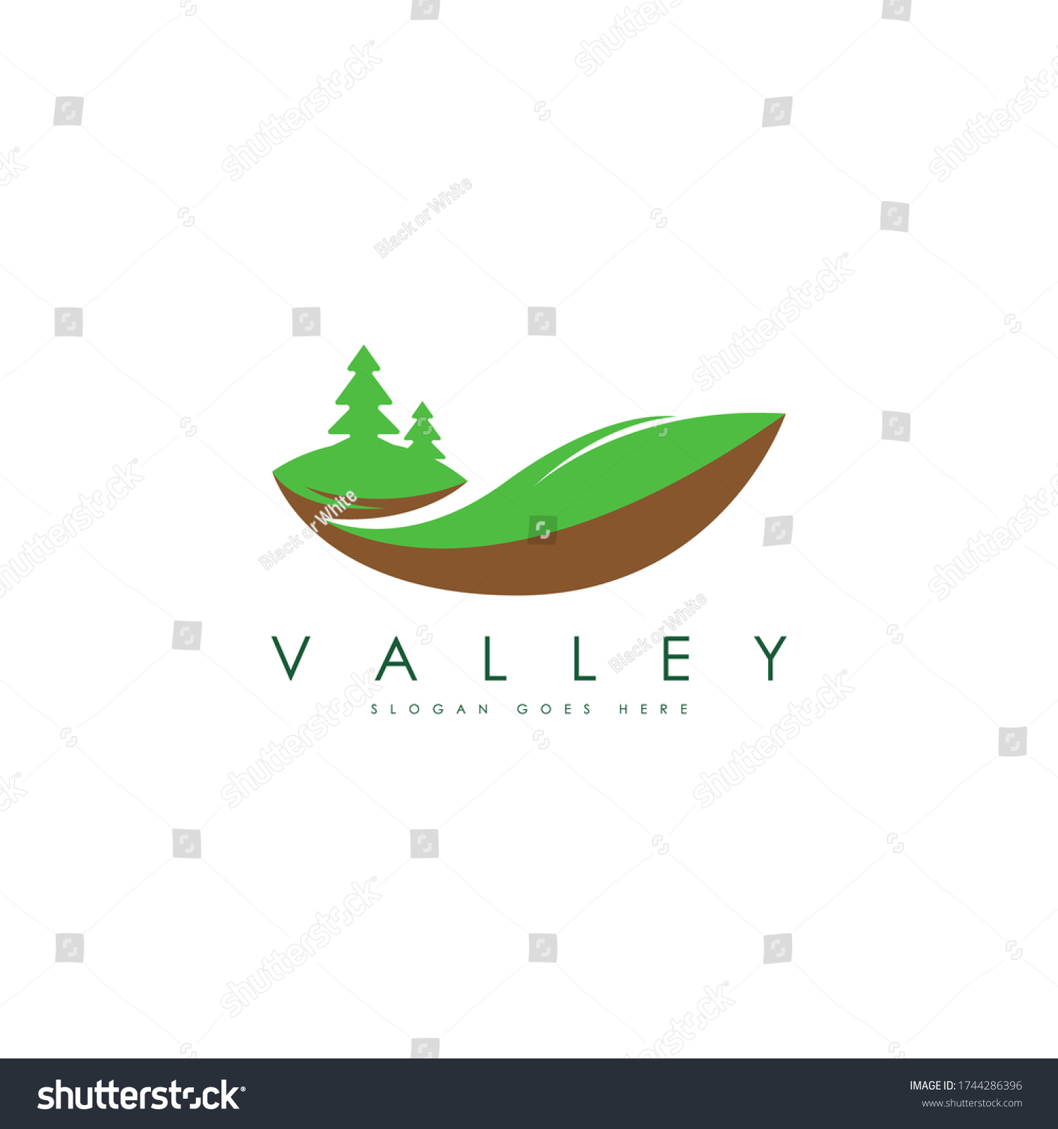 Valley Logo Concept Vector Mountain Valley Stock Vector (Royalty Free ...