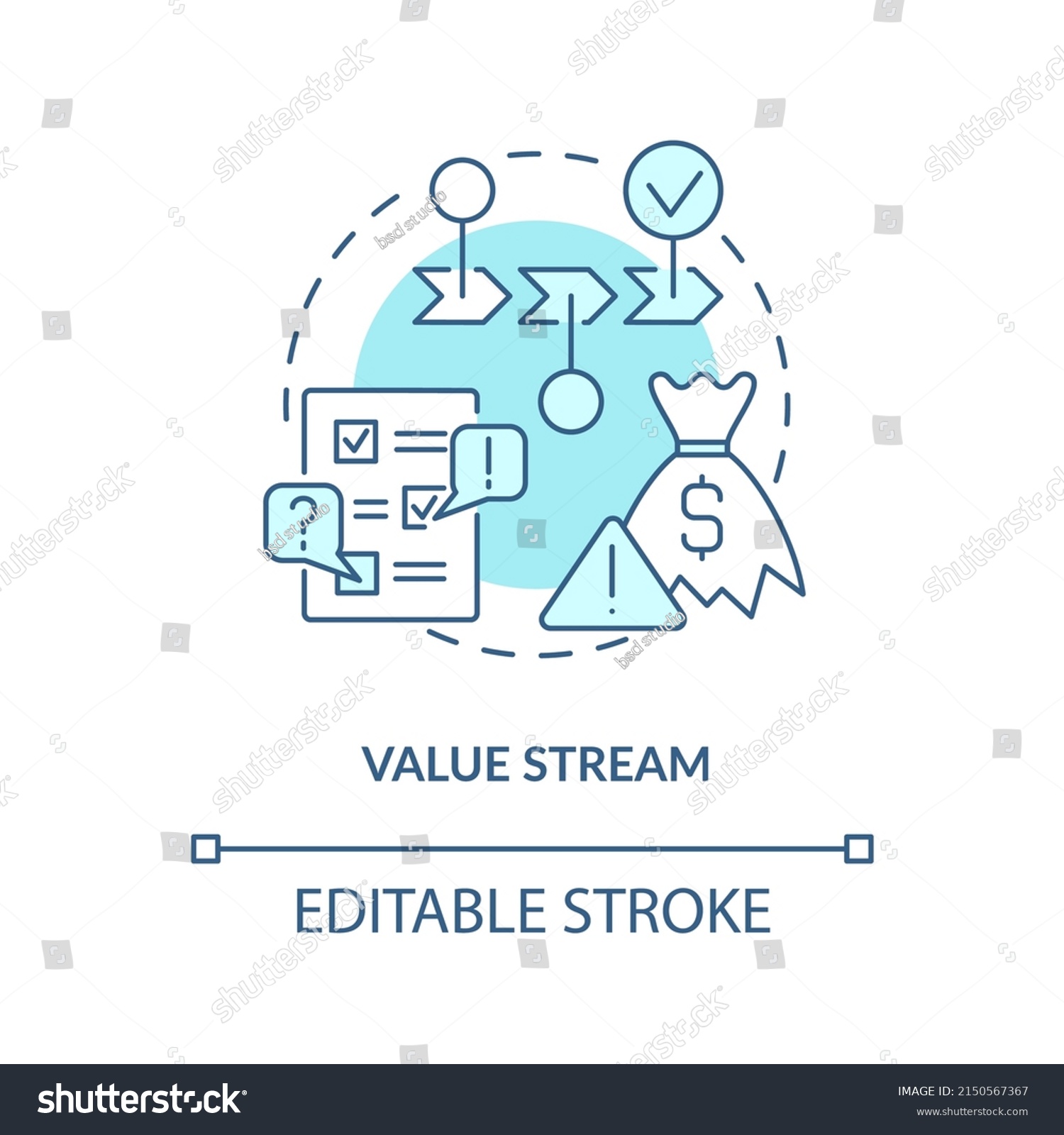 Value Stream Turquoise Concept Icon Steps Stock Vector (Royalty Free ...