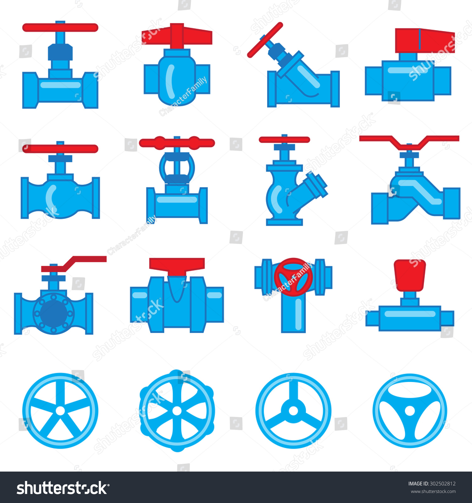 Valve Taps Icon Set Stock Vector (Royalty Free) 302502812 | Shutterstock