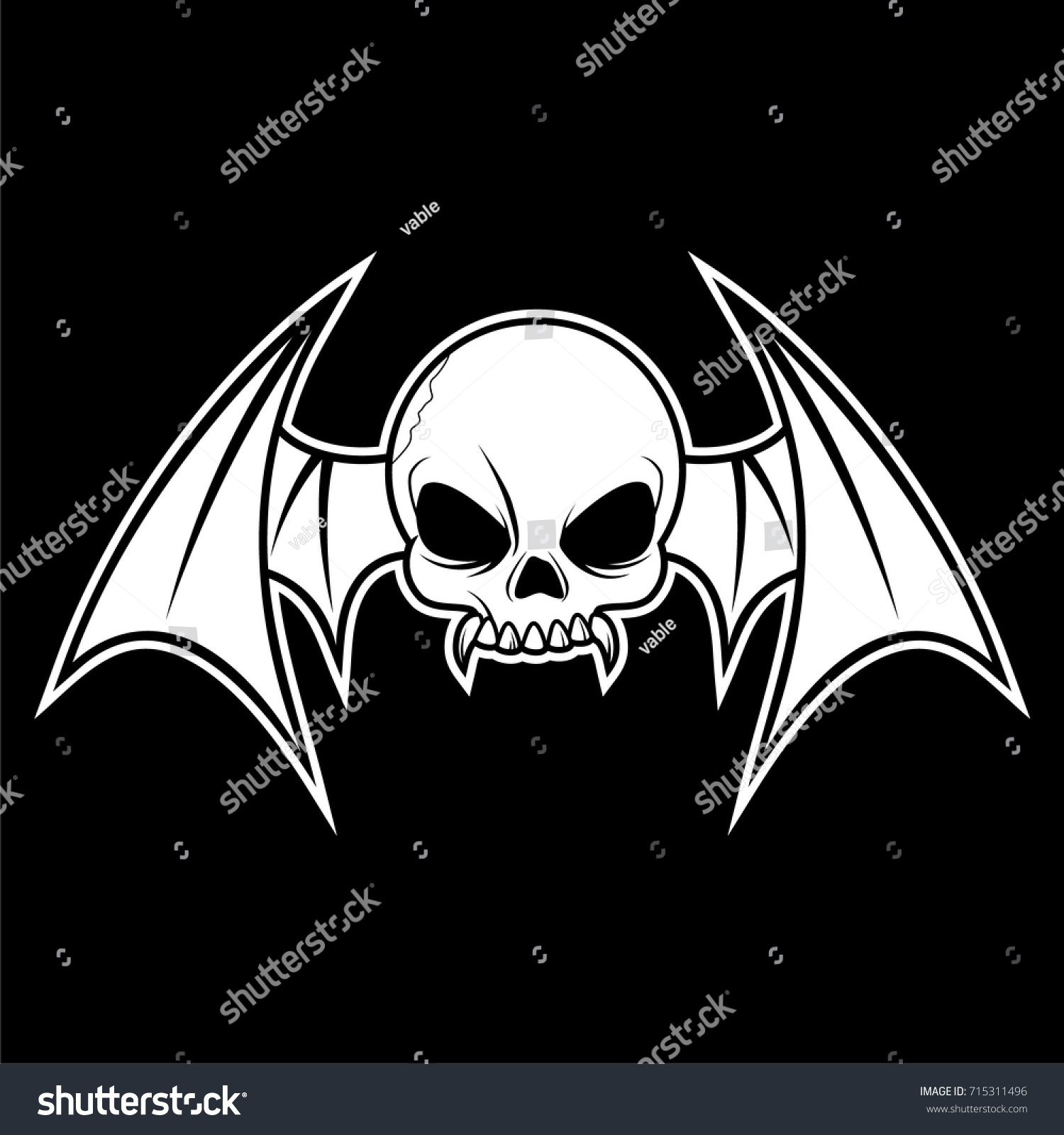 Vampire Bat Logo Vector Stock Vector (Royalty Free) 715311496