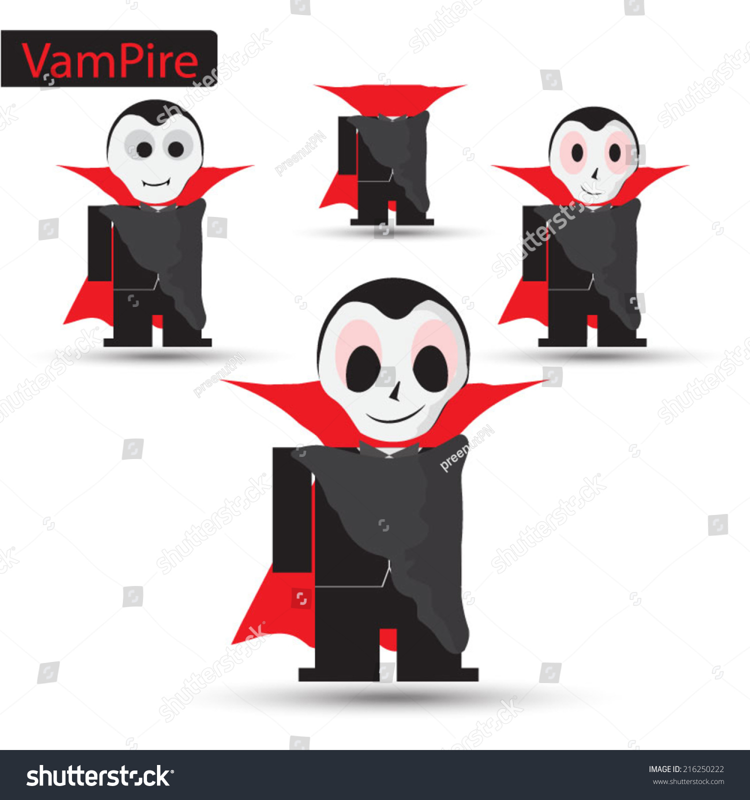 Vampire Cartoonvector Illustration Stock Vector (Royalty Free) 216250222