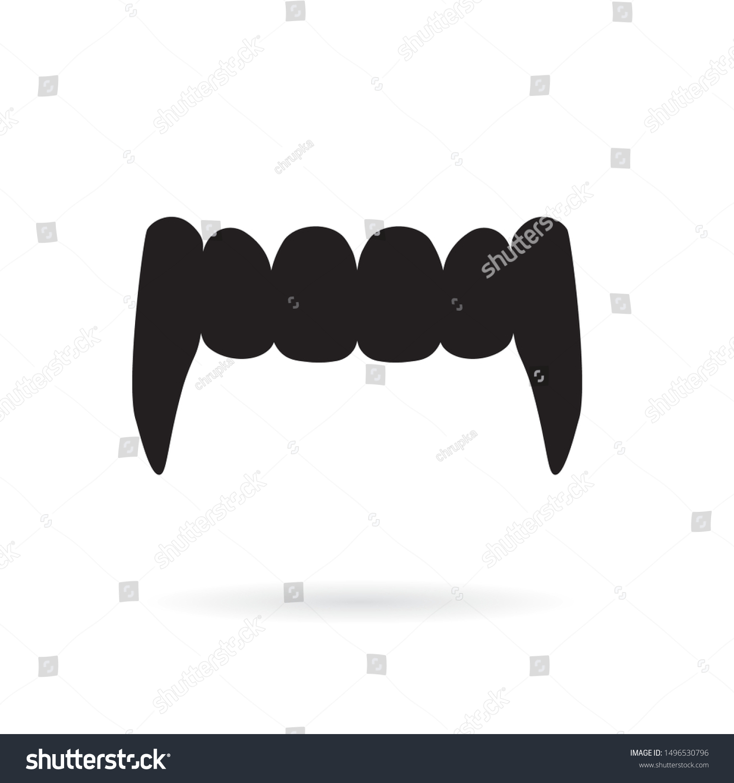 Vampire Fangs Icon Vector Illustration Stock Vector (Royalty Free ...