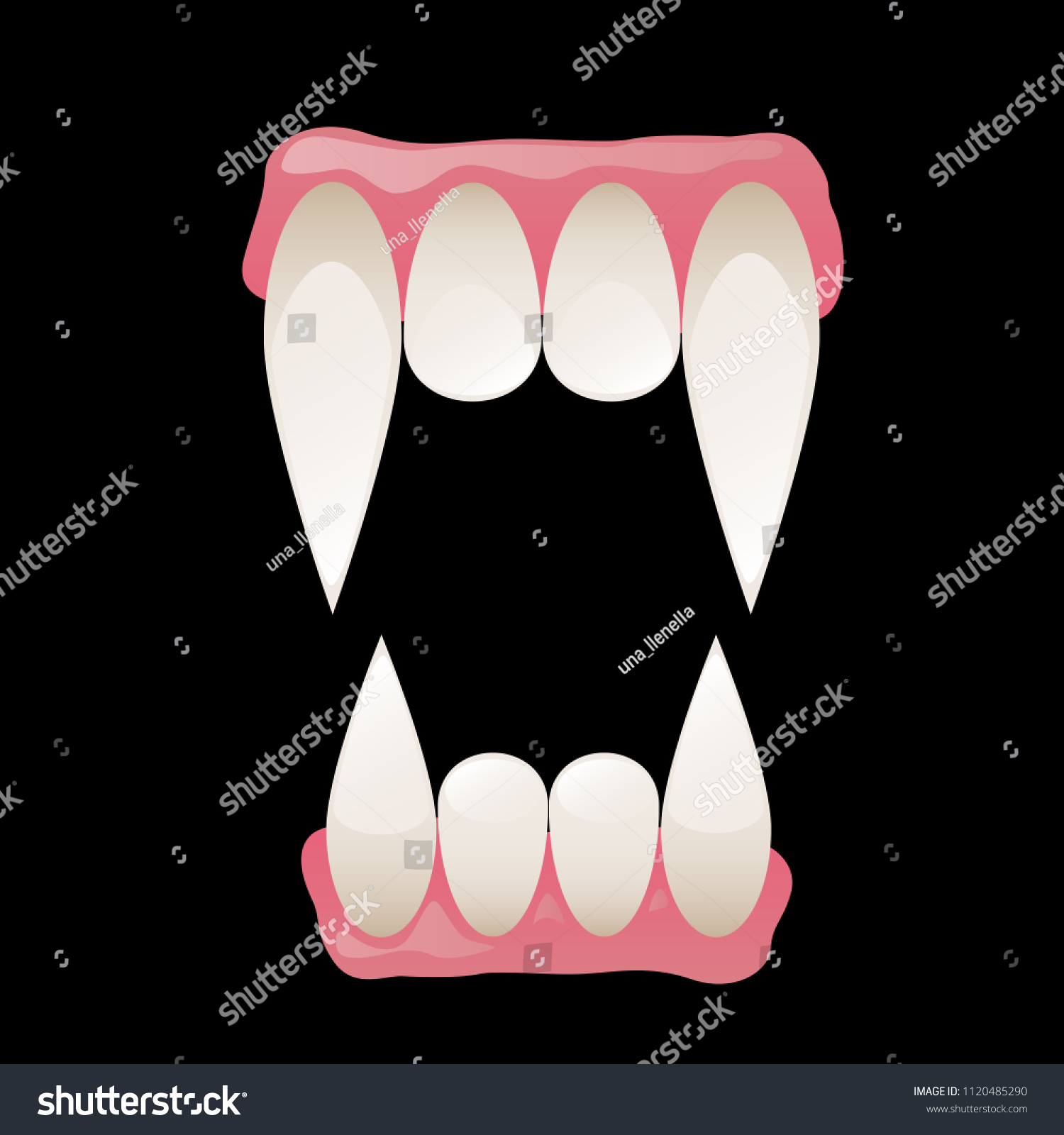 Vampire Fangs Vector Illustration Stock Vector (Royalty Free) 1120485290