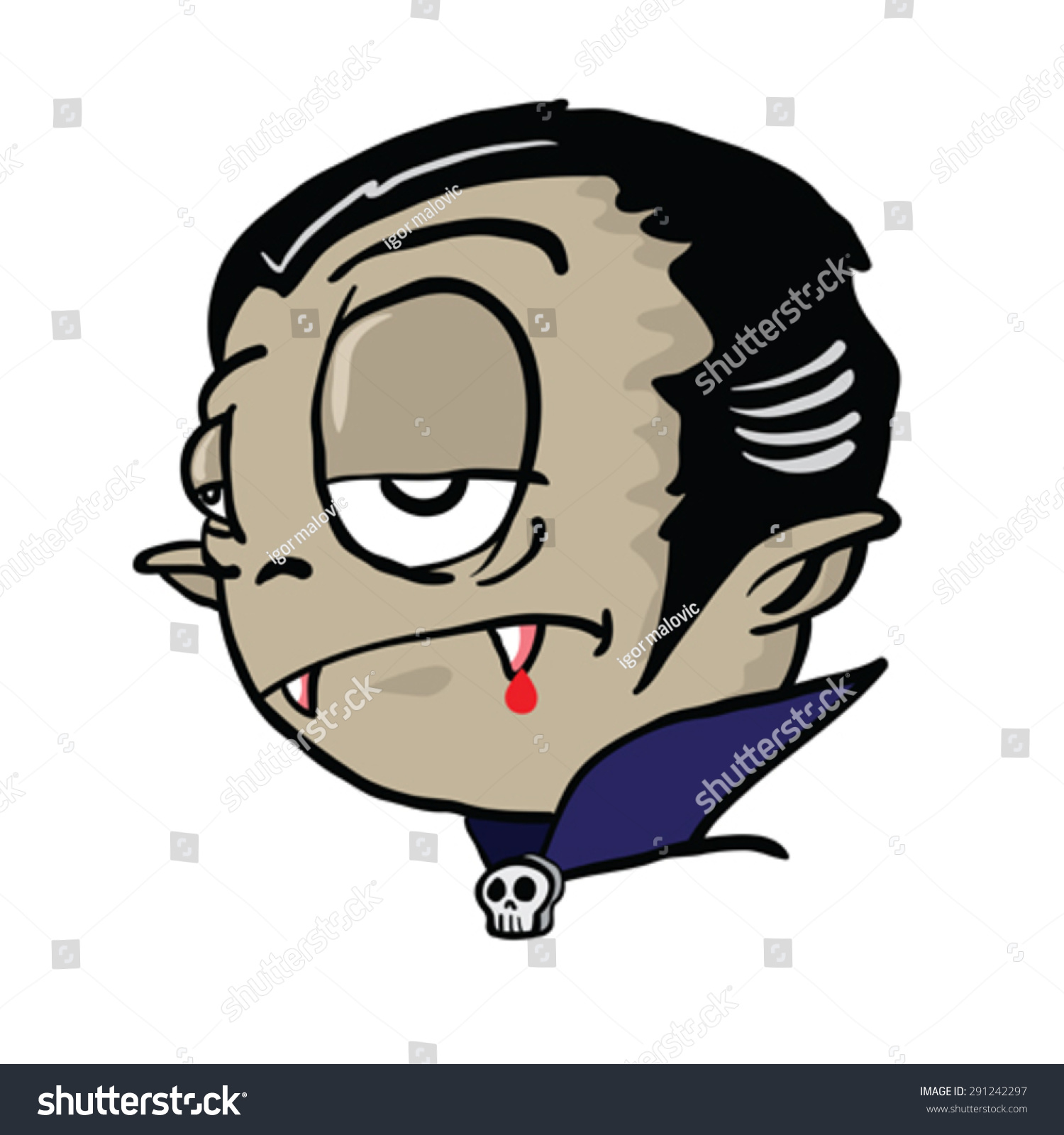 Vampire Head Cartoon Illustration Stock Vector (Royalty Free) 291242297