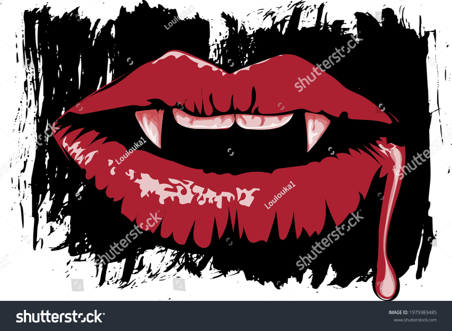 Vampire Lips Vector Clip Art Stock Vector (Royalty Free) 1975983485 ...