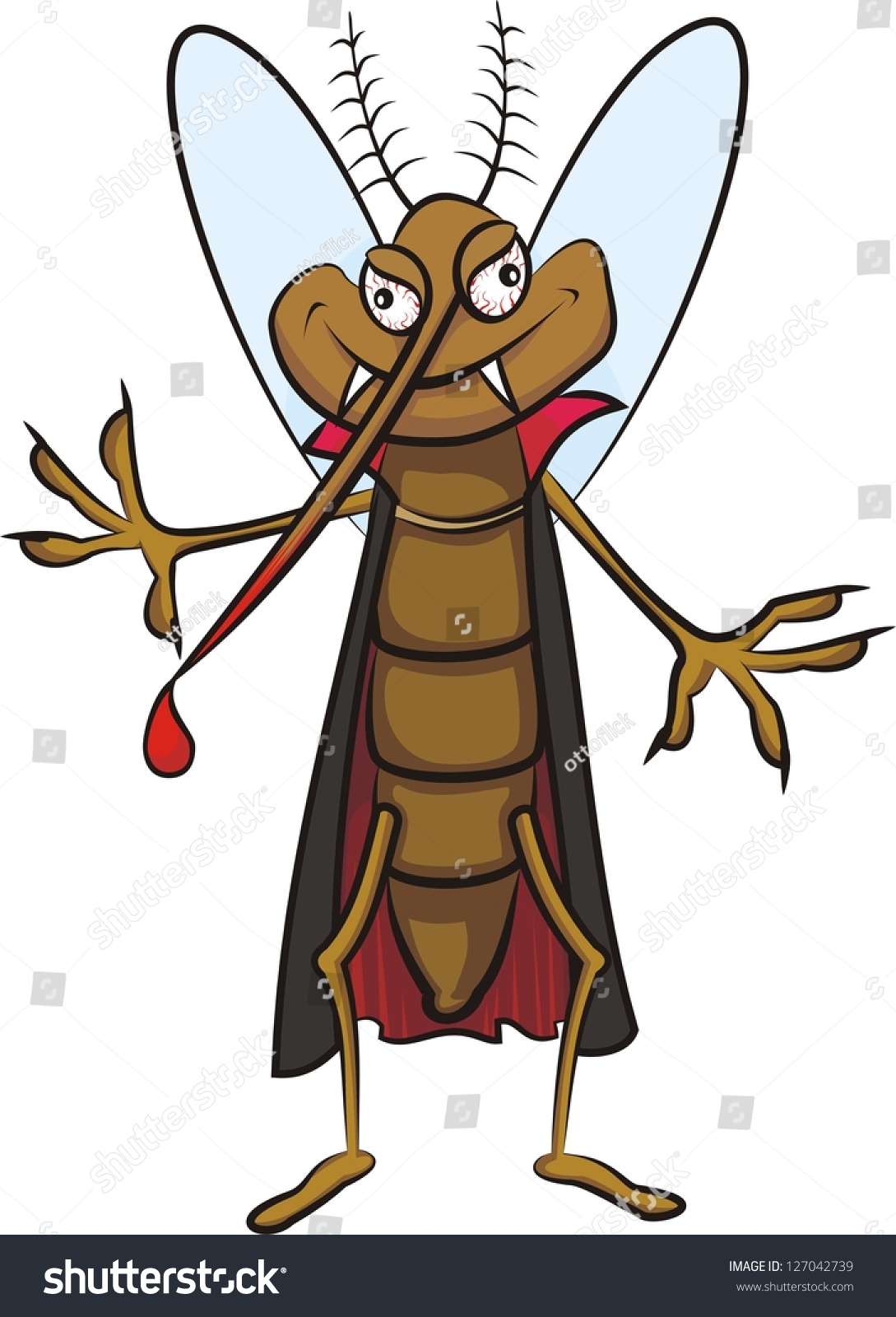 Vampire Mosquito Stock Vector (Royalty Free) 127042739