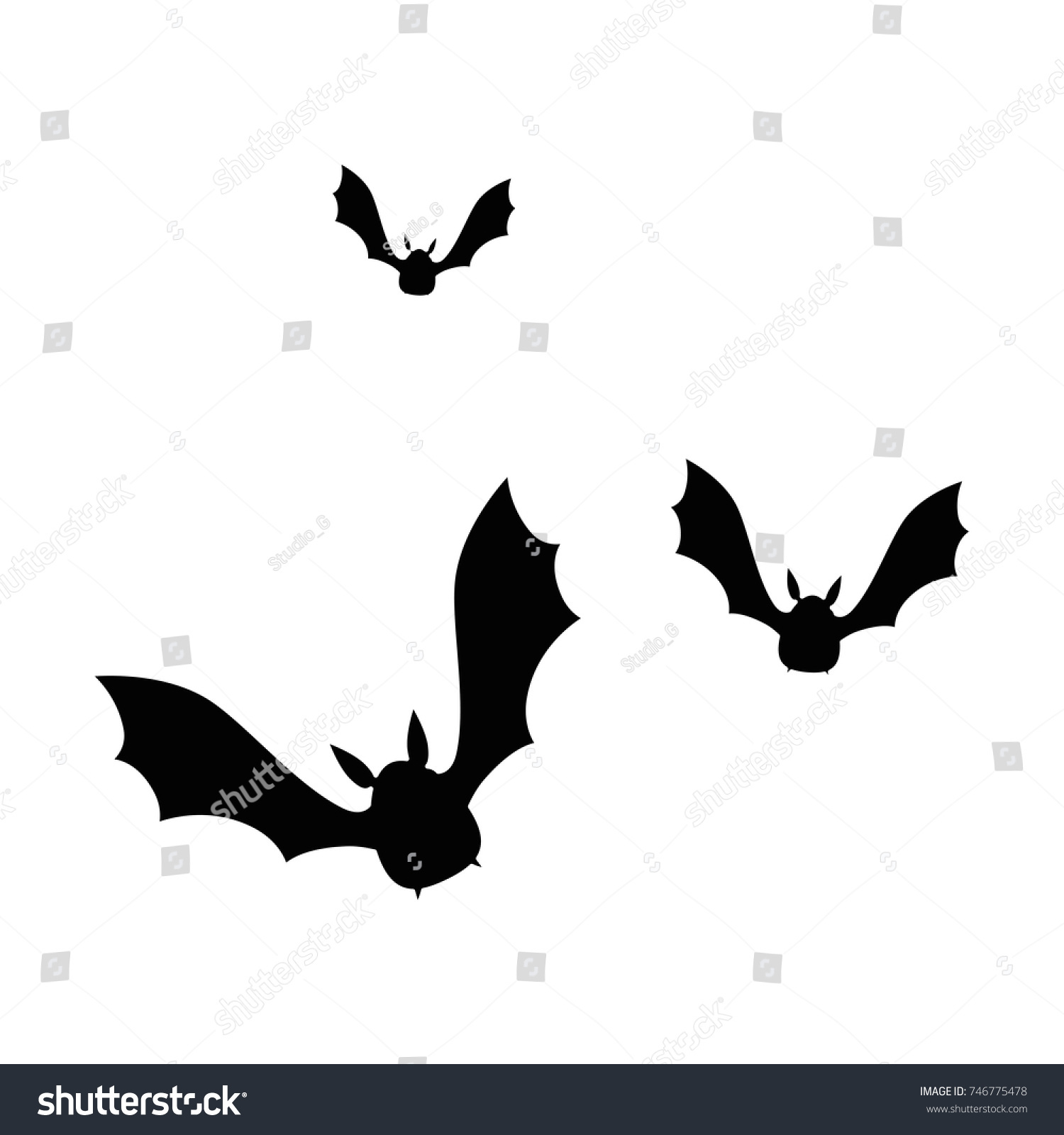 Vampires Black Flying Icon Stock Vector (Royalty Free) 746775478 ...