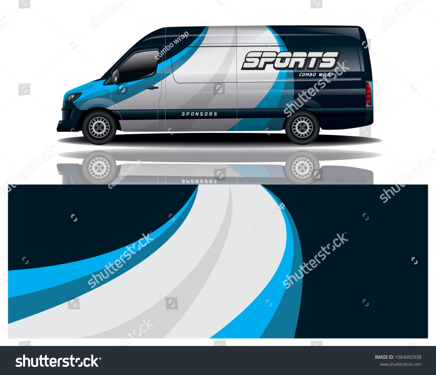 Van Car Decal Wrap Design Vector Stock Vector (Royalty Free) 1584092938