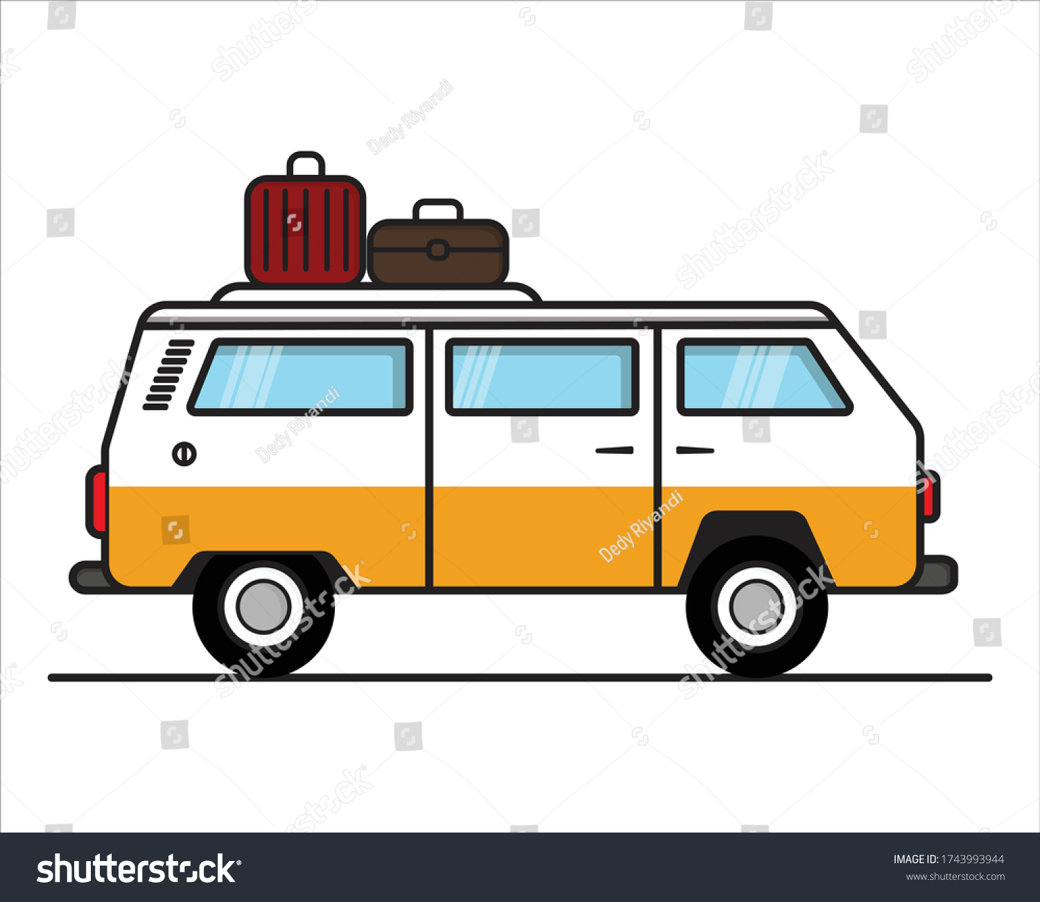 Van Combi Flat Illustration Car Stock Vector (Royalty Free) 1743993944 ...