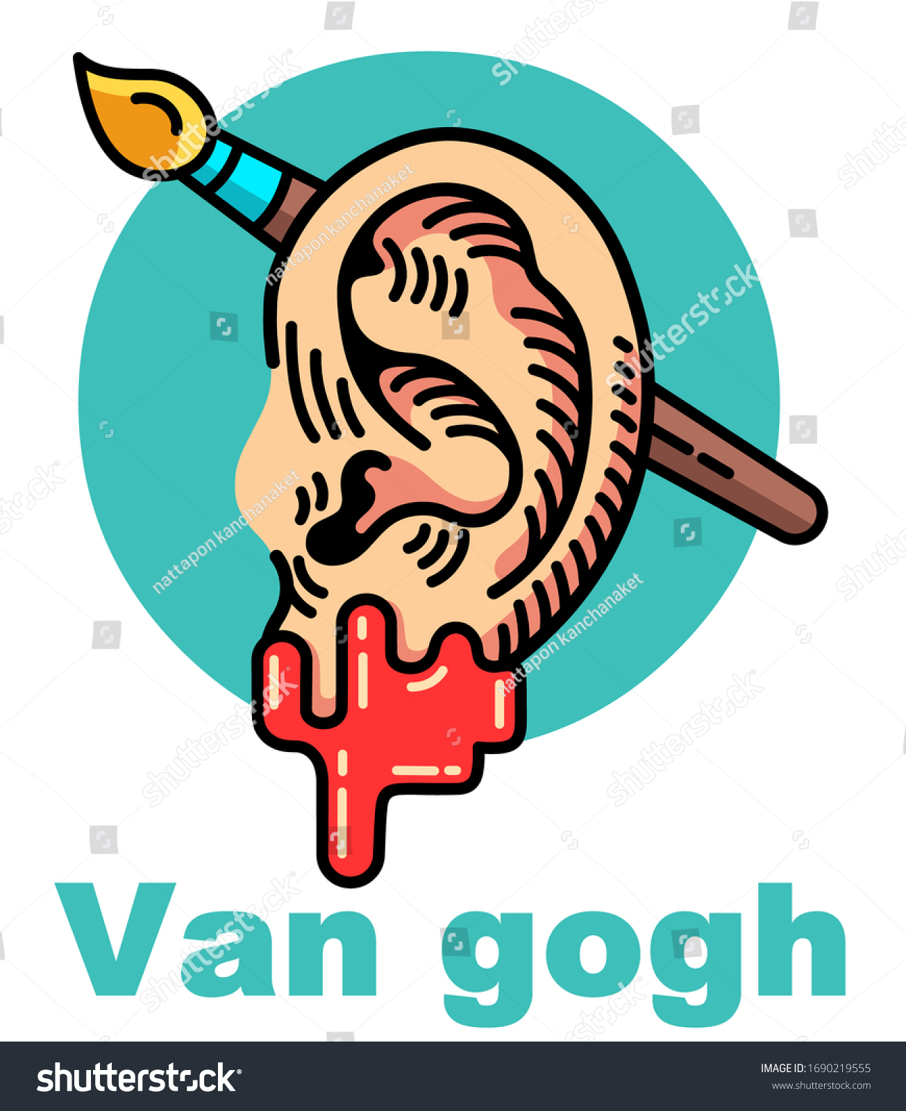 Van Gogh Ear Brush Vector Art Stock Vector (Royalty Free) 1690219555