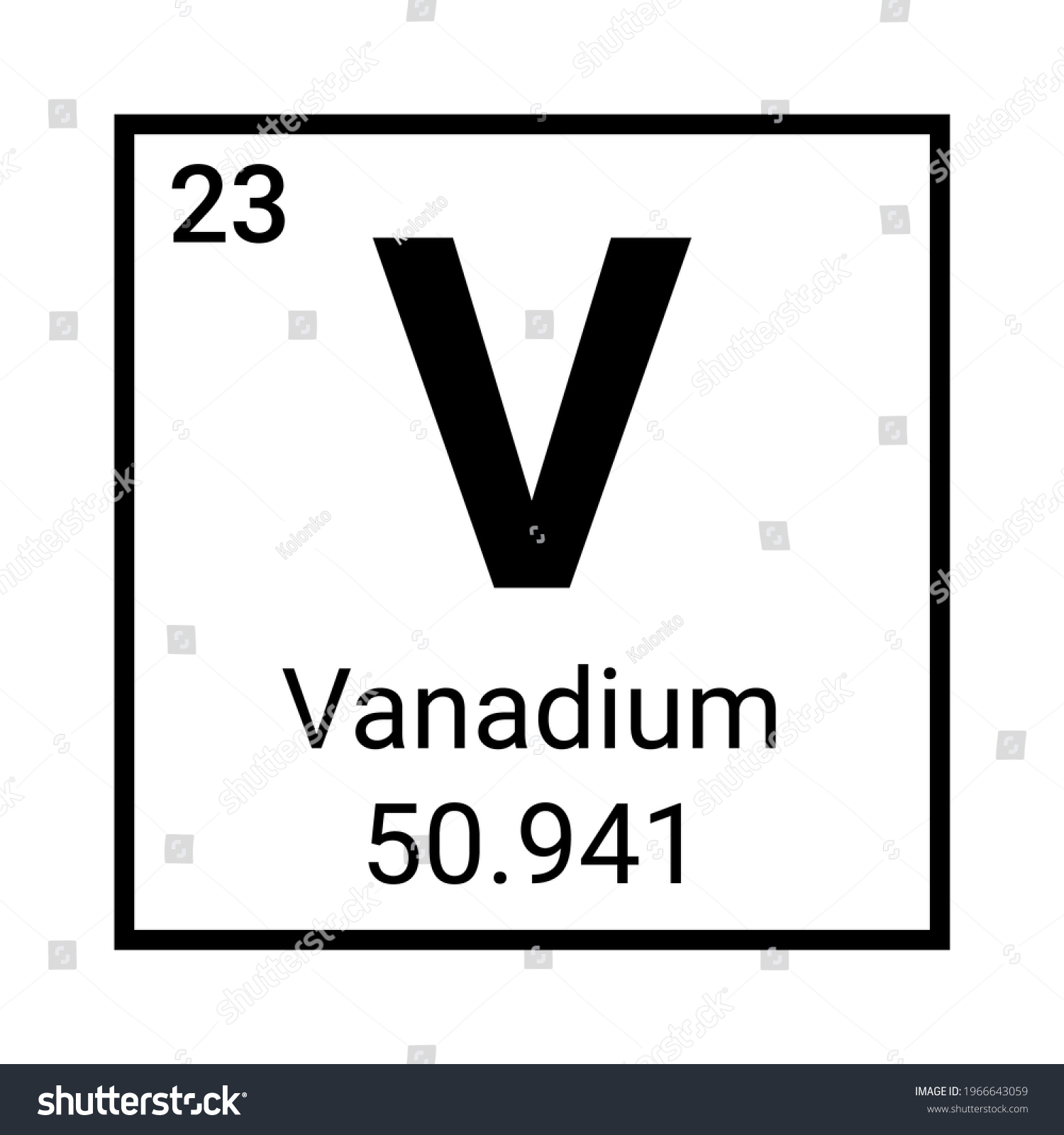 Vanadium Periodic Table Element Icon Vanadium Stock Vector (Royalty ...
