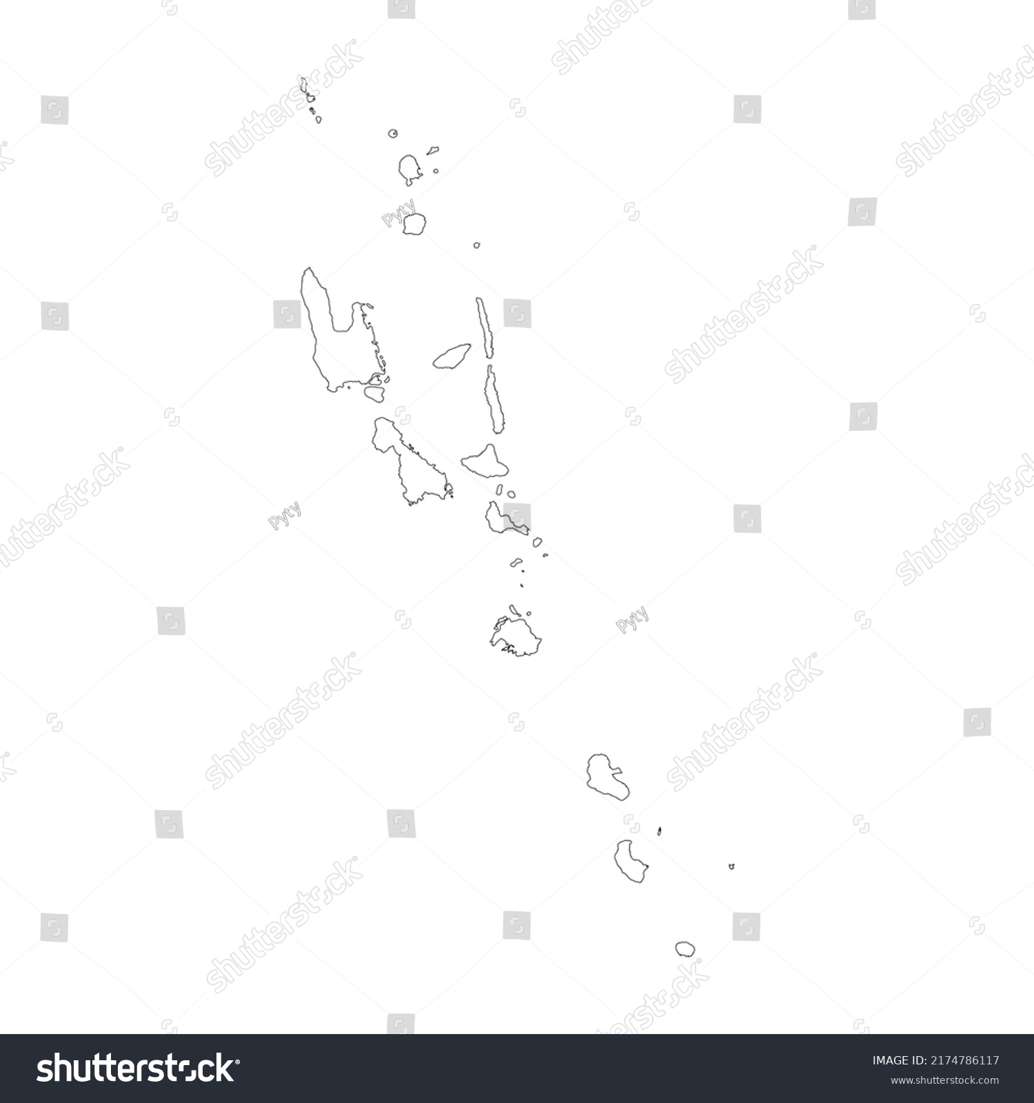 Vanuatu Vector Country Map Outline Stock Vector (Royalty Free ...