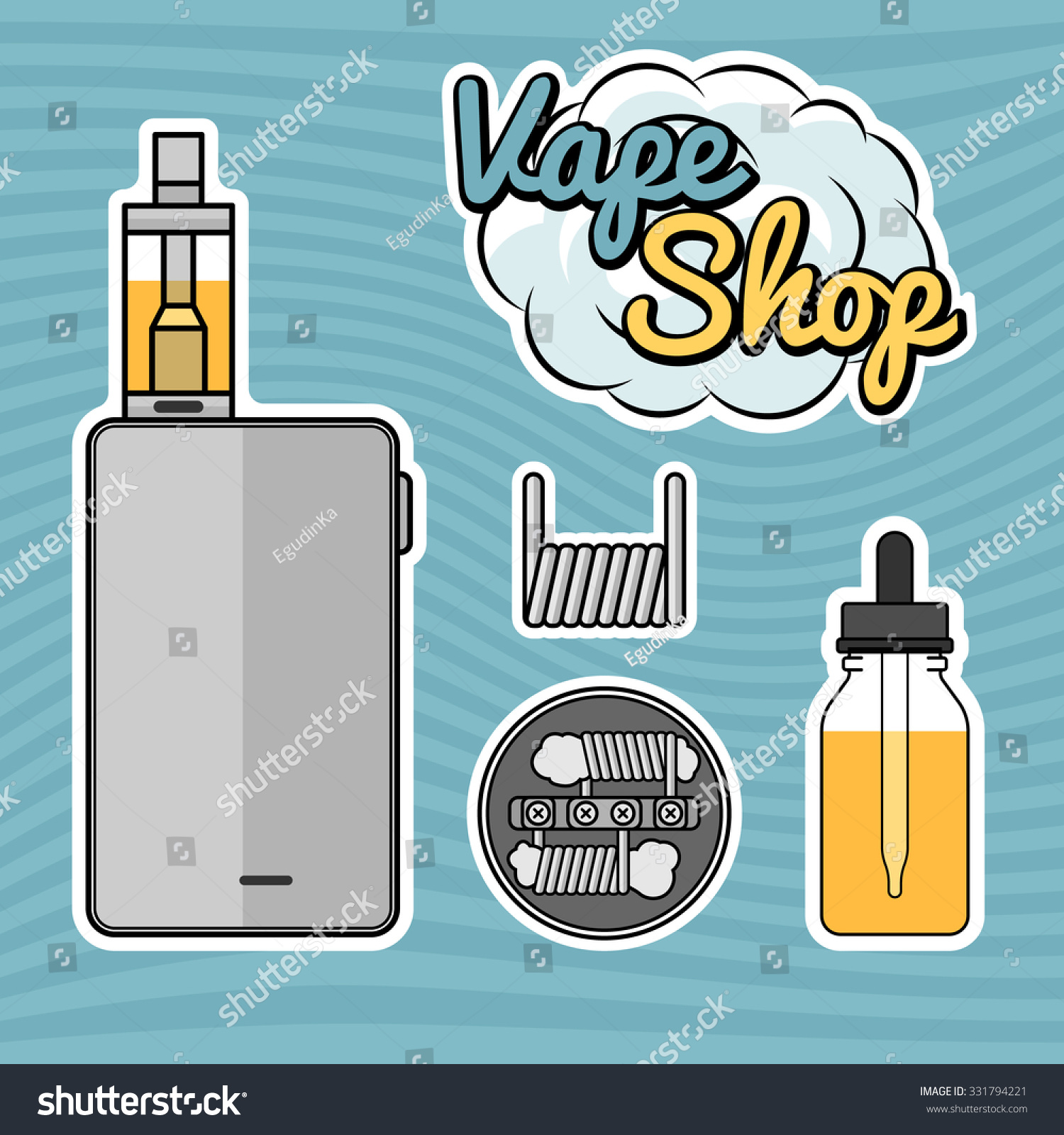 Vape Icon Set Vector Flat Style Stock Vector (Royalty Free) 331794221