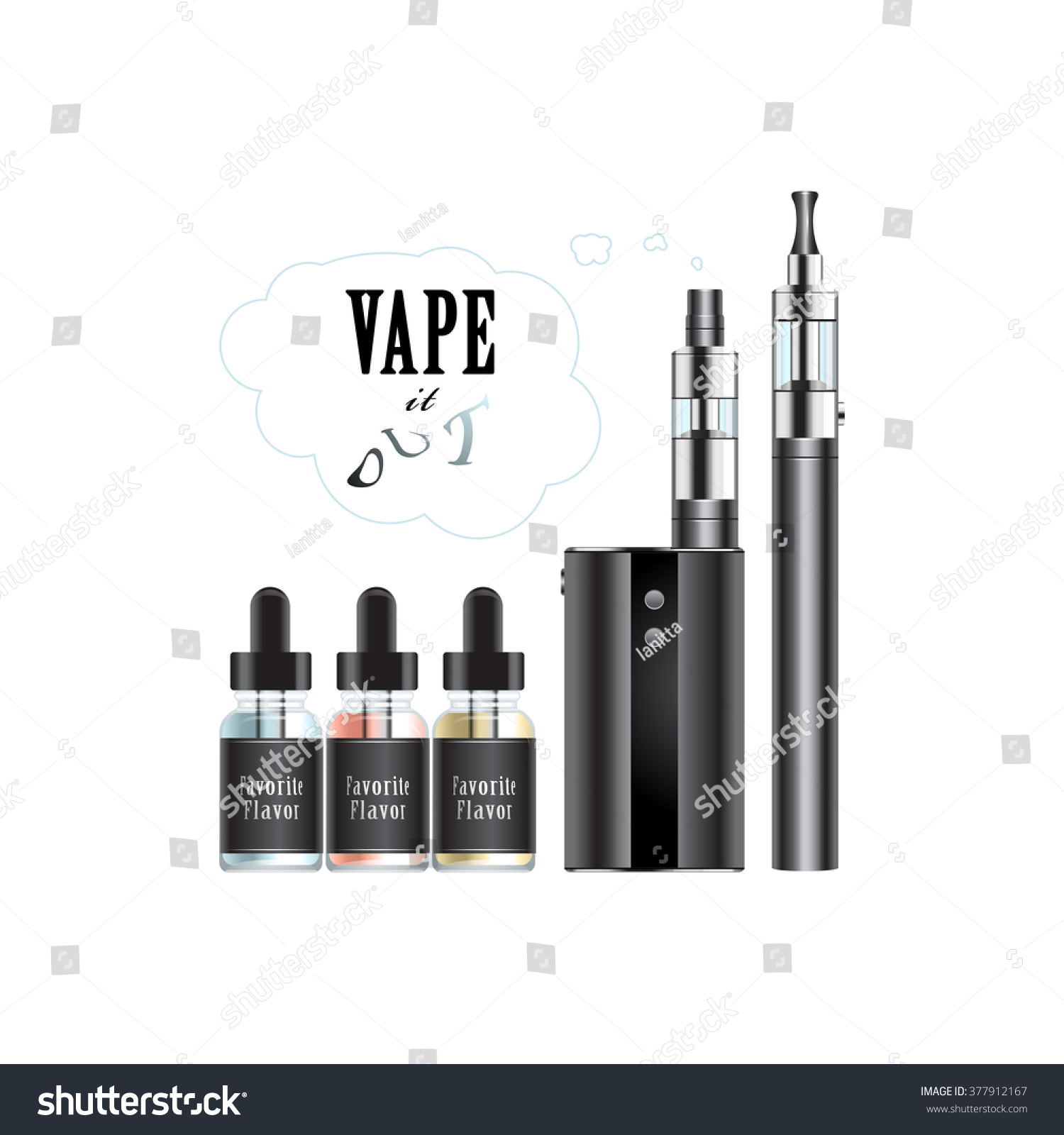 Vaping Devices Vaporizer Ecigarette Flavors Isolated Stock Vector ...