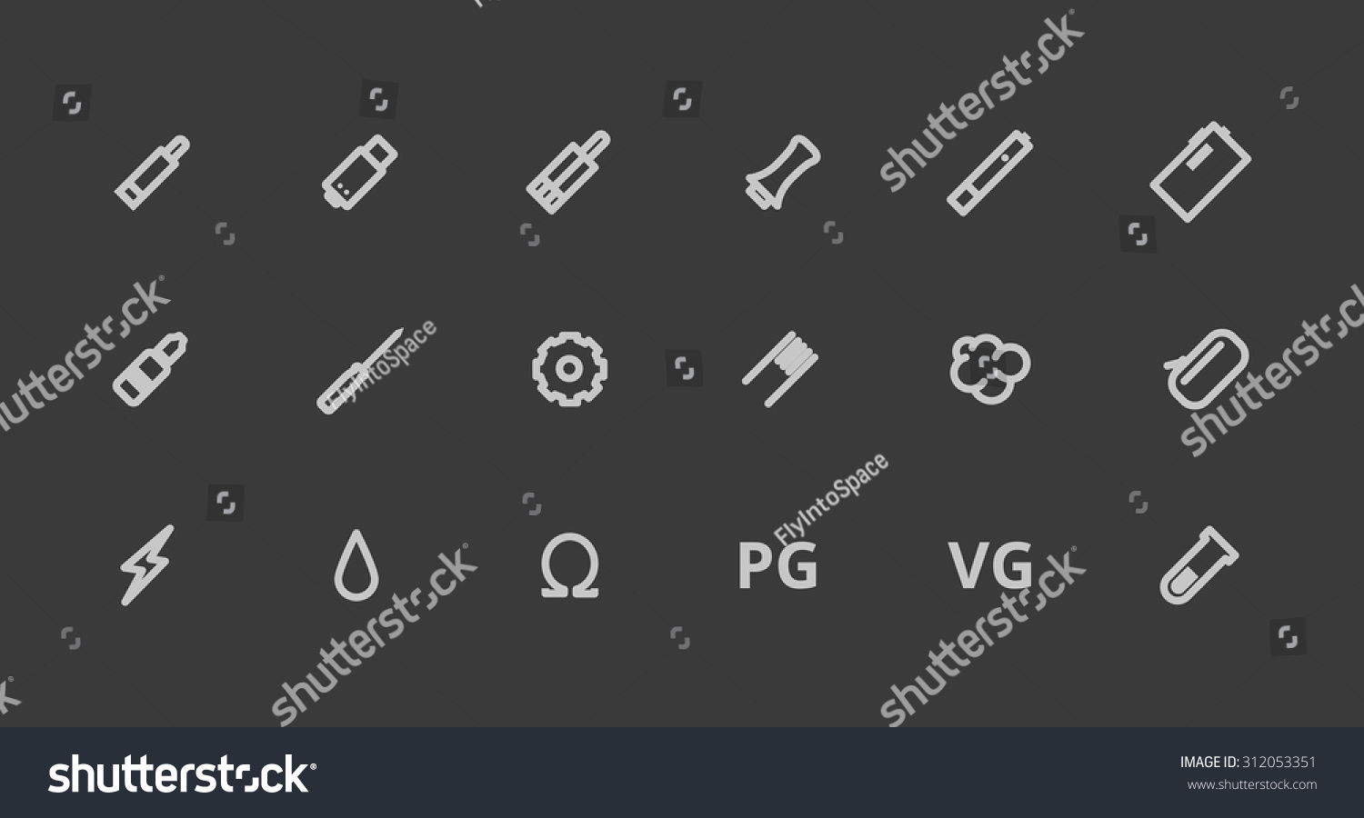 Vaping Outline Icon Set On Gray Stock Vector (Royalty Free) 312053351 ...