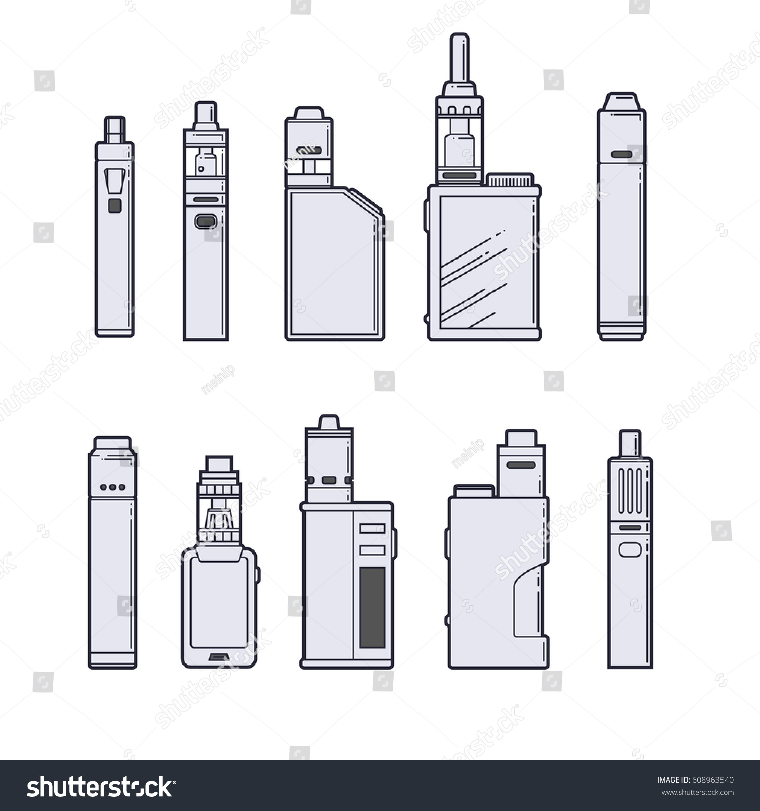 Vaping Vector Set Vape Devices Outline: เวกเตอร์สต็อก (ปลอดค่าลิขสิทธิ์ ...