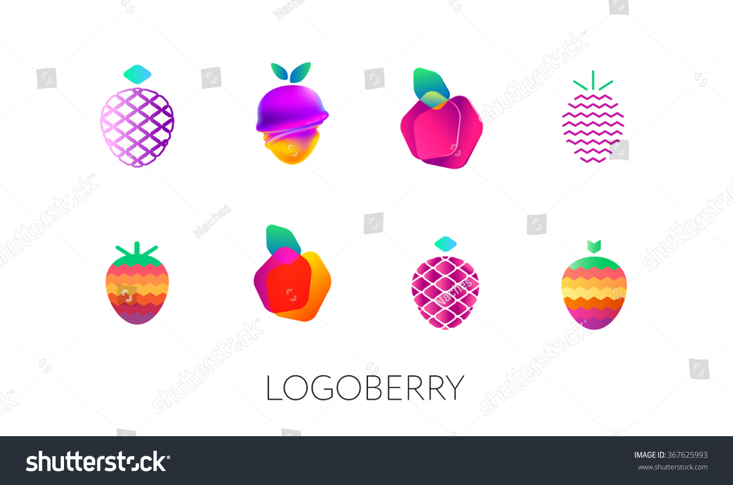 Variations Berry Logo: vector de stock (libre de regalías) 367625993