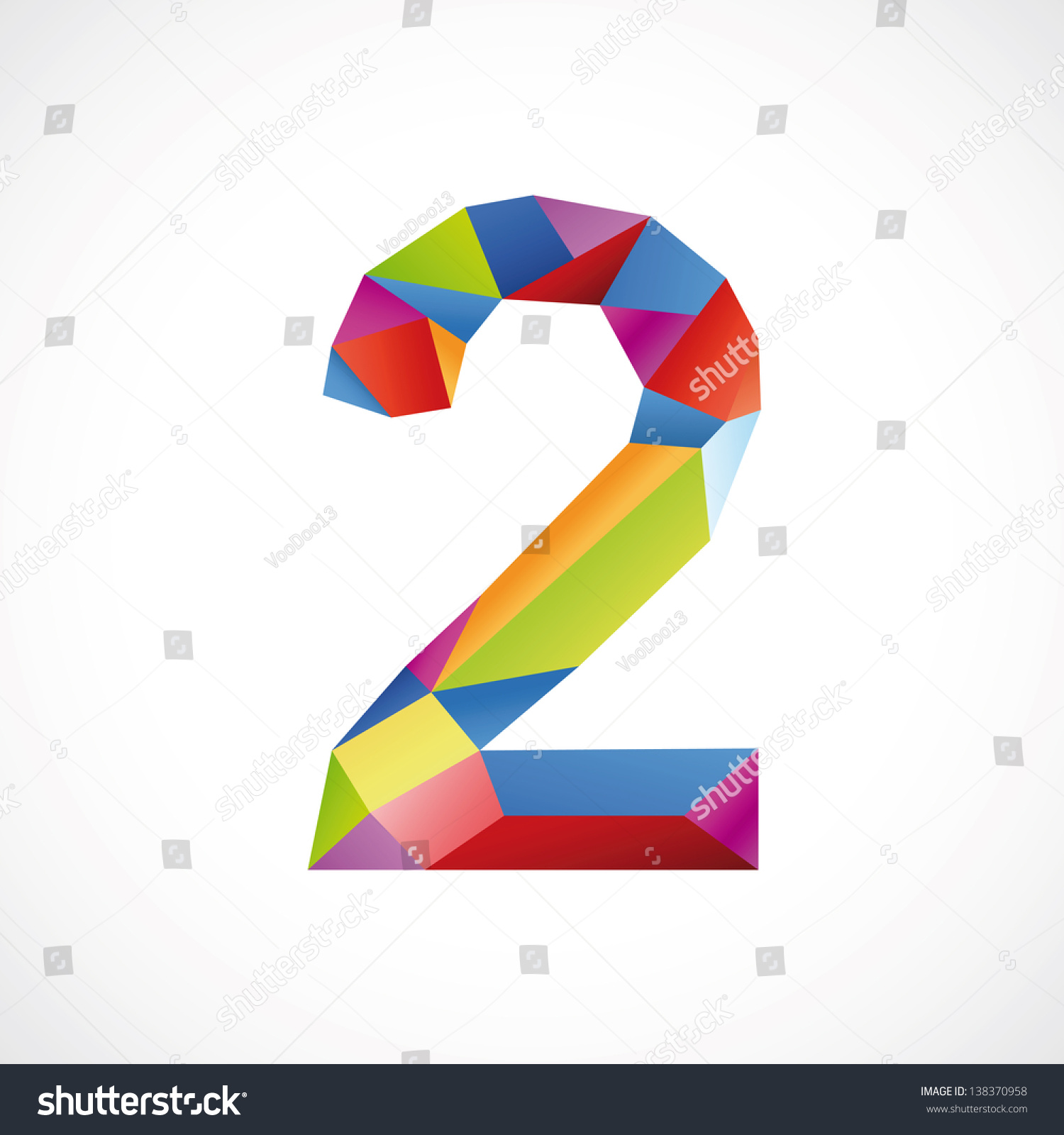 Varicolored Number 2 Vector Illustration Stock Vector (Royalty Free ...