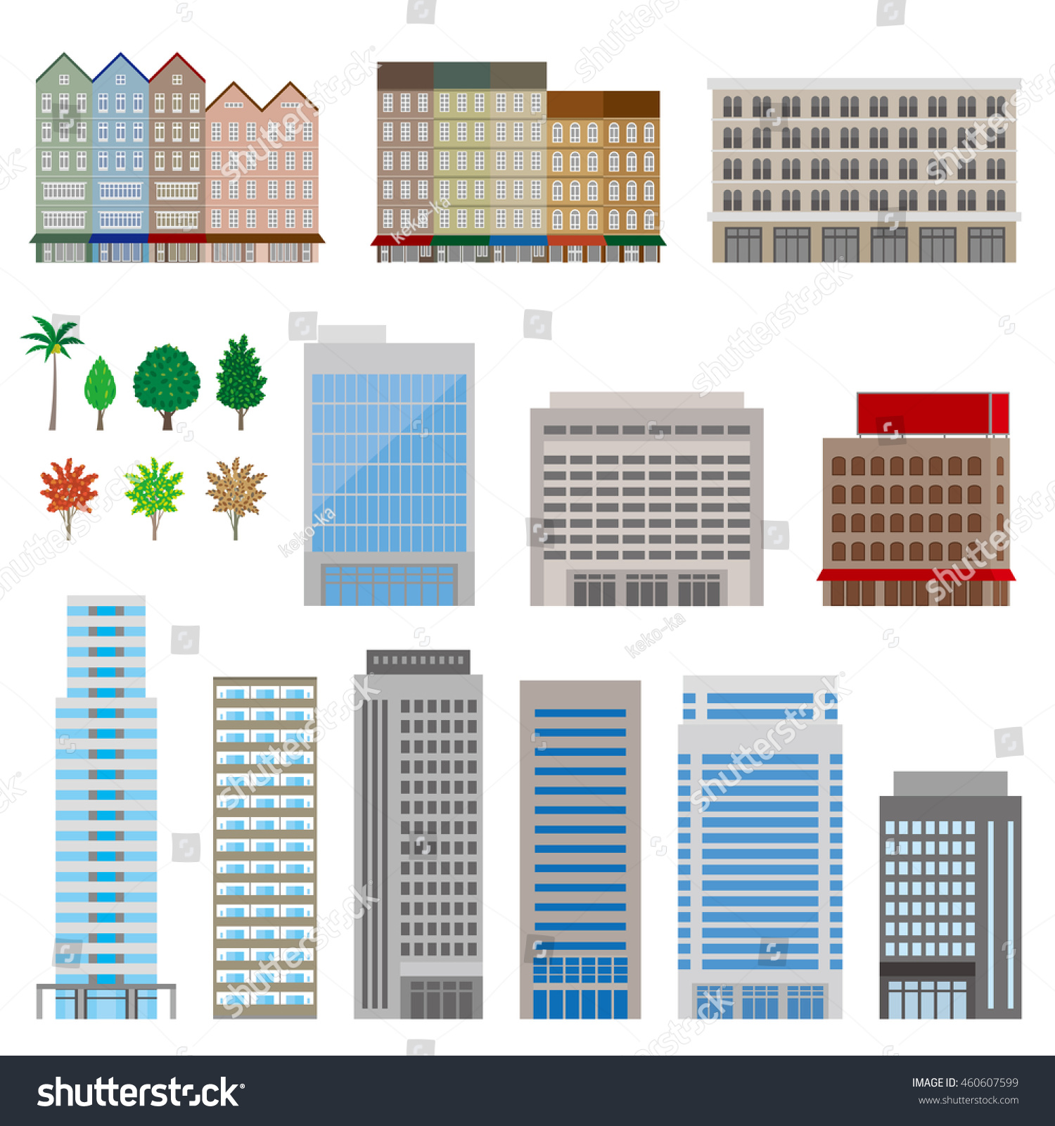 Various Building Stock Vector (Royalty Free) 460607599 | Shutterstock