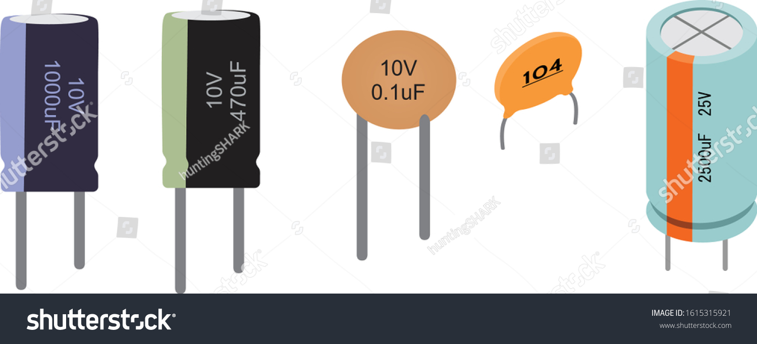 Various Capacitor Top View Illustration Stock Vector (Royalty Free ...