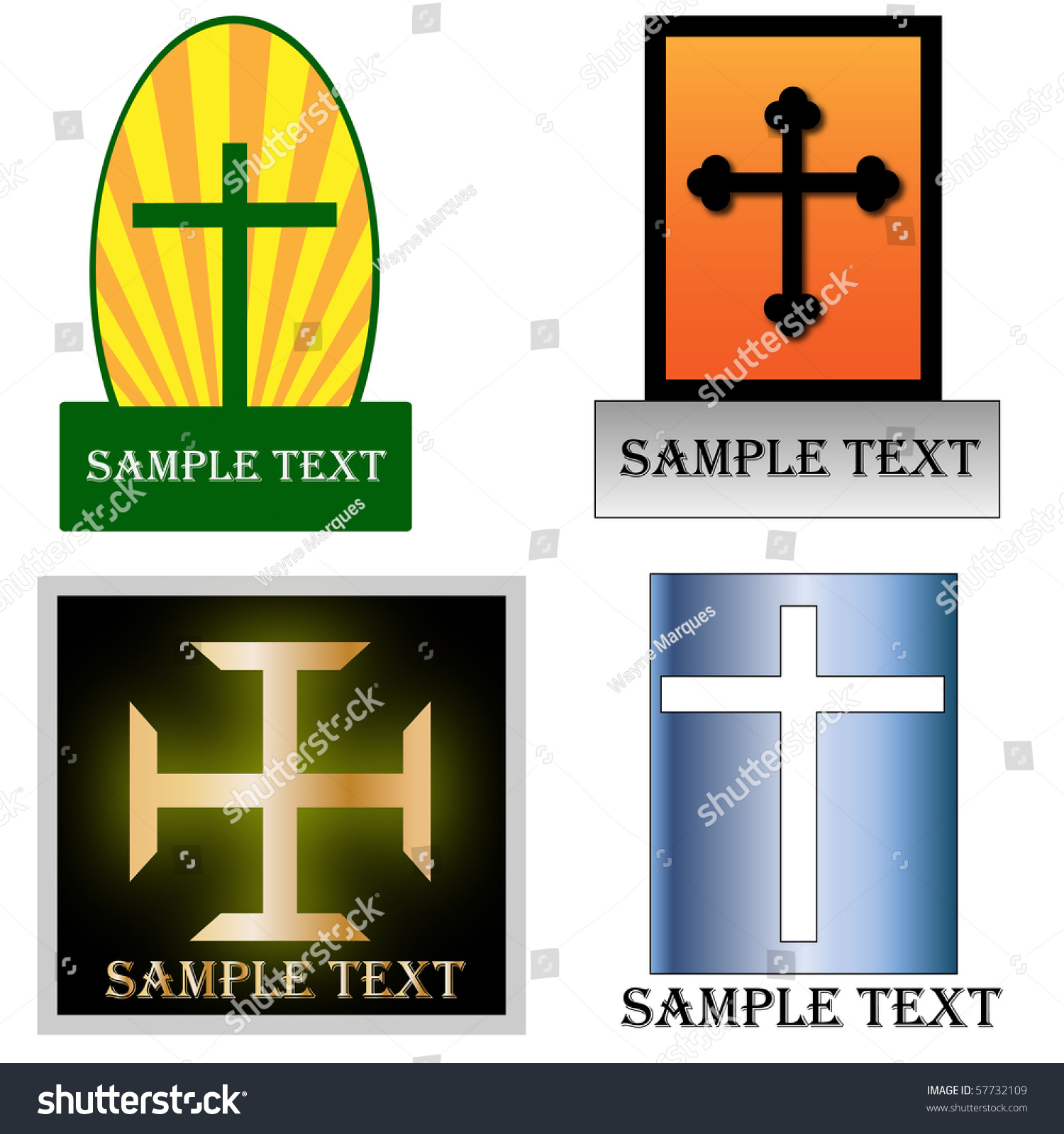Various Christian Cross Logos Stock Vector (Royalty Free) 57732109