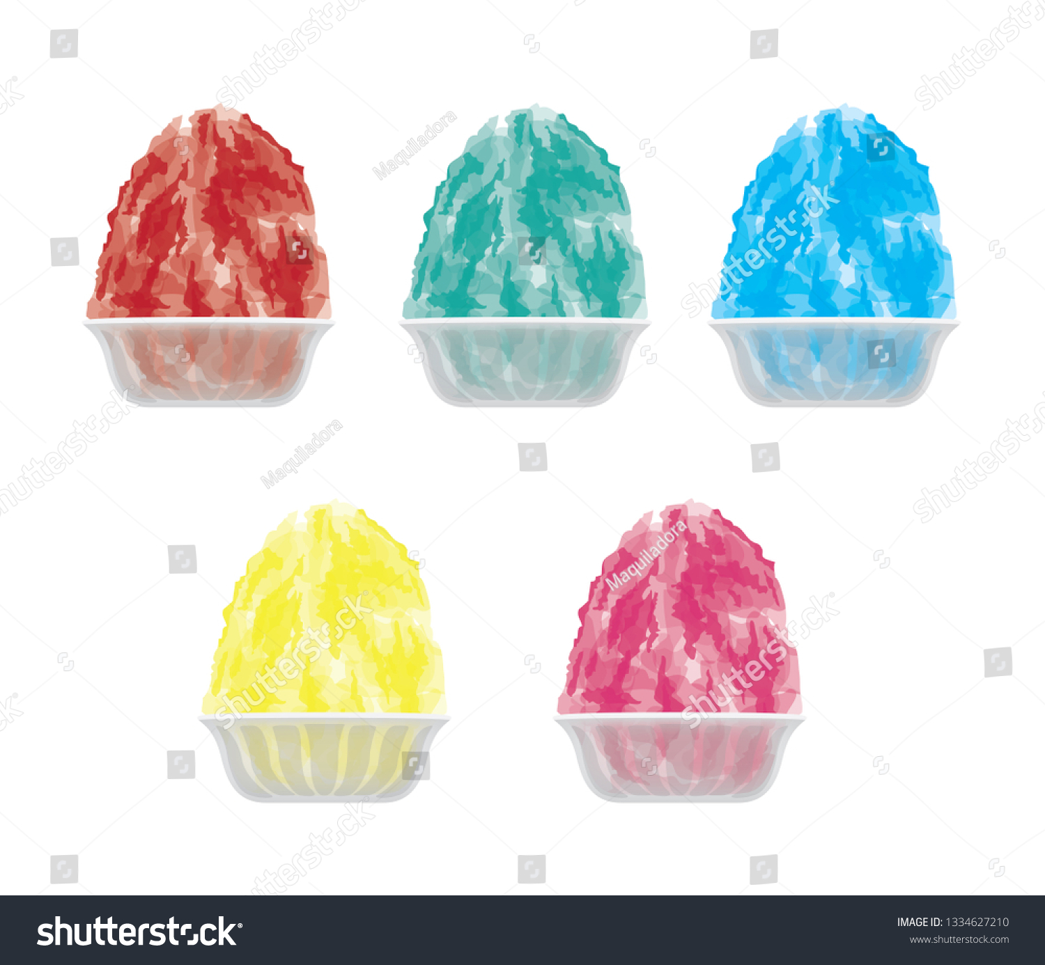 Various Color Shaved Ice Melting Animation Stock Vector (Royalty Free ...