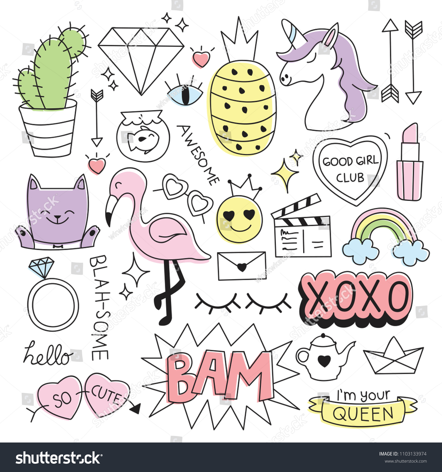 2,038 Girl things doodles Images, Stock Photos & Vectors | Shutterstock